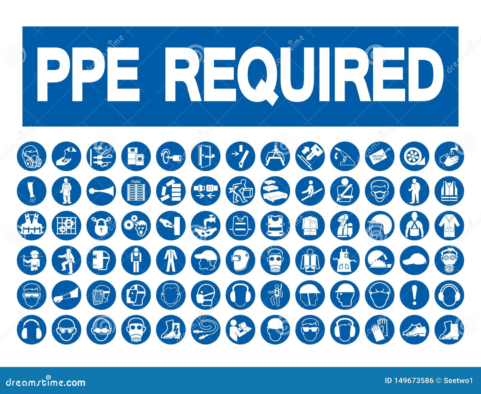 Required Personal Protective Equipment (PPE) Symbol,Safety Icon Stock ... Required Personal Protective Equipment (PPE) Symbol,Safety Icon Stock ...
