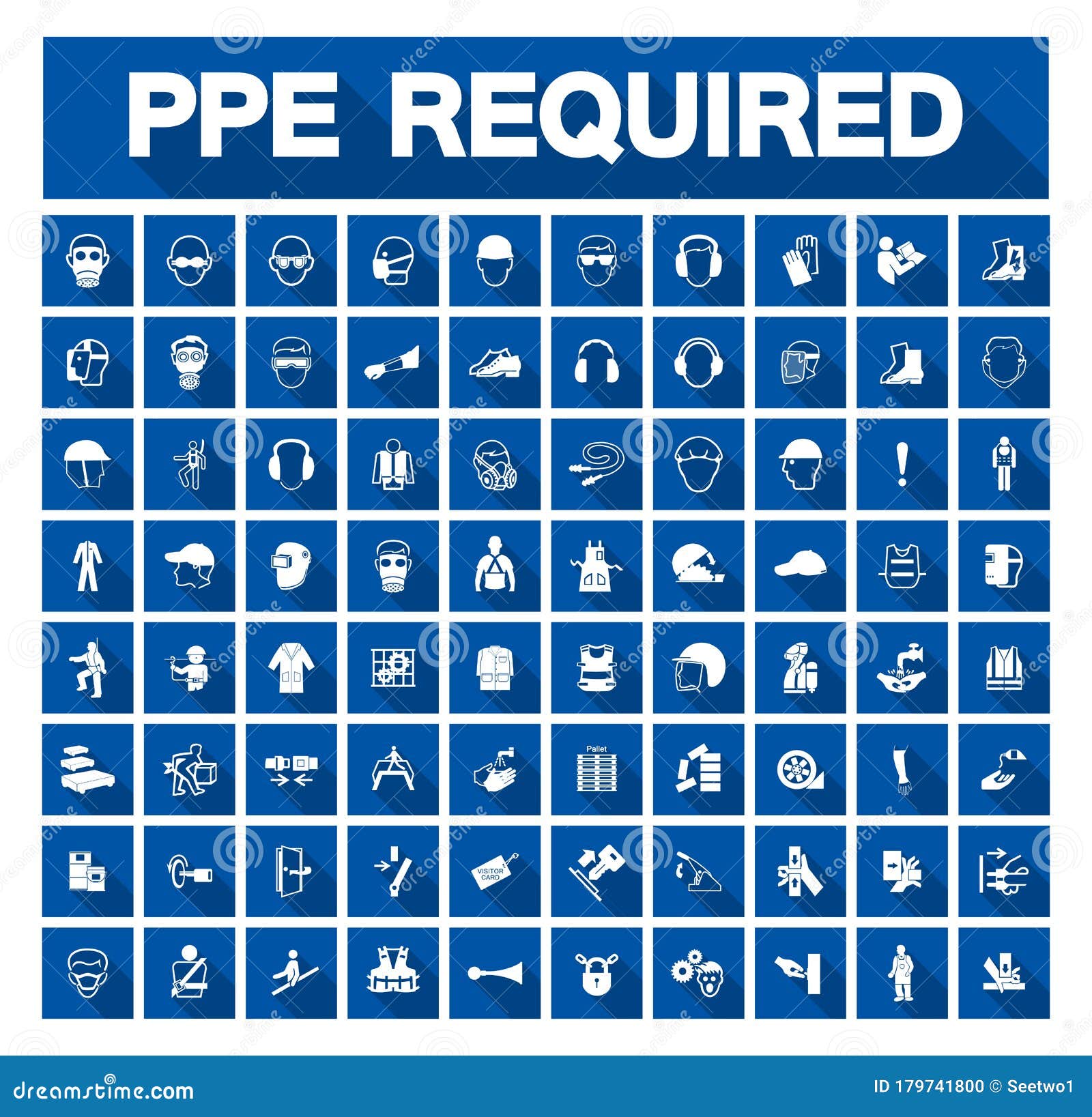 Required Personal Protective Equipment (PPE) Symbol,Safety Icon Stock ...