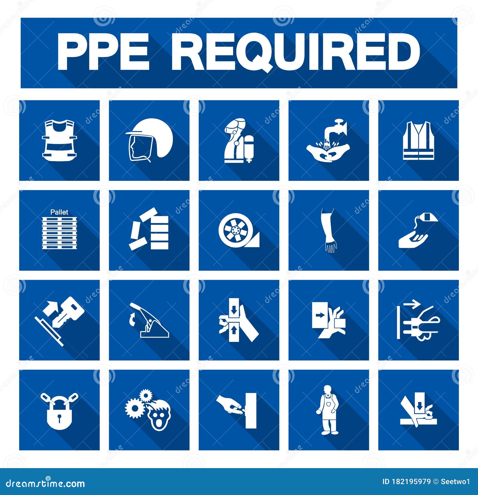 Required Personal Protective Equipment PPE Symbol,Safety Icon Stock ...