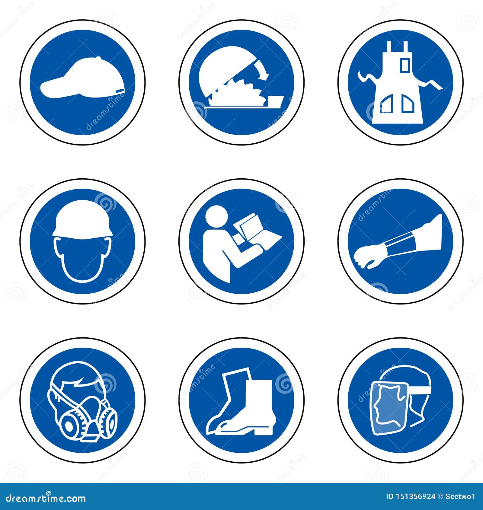 Required Personal Protective Equipment (PPE) Symbol,Safety Icon Isolate ...
