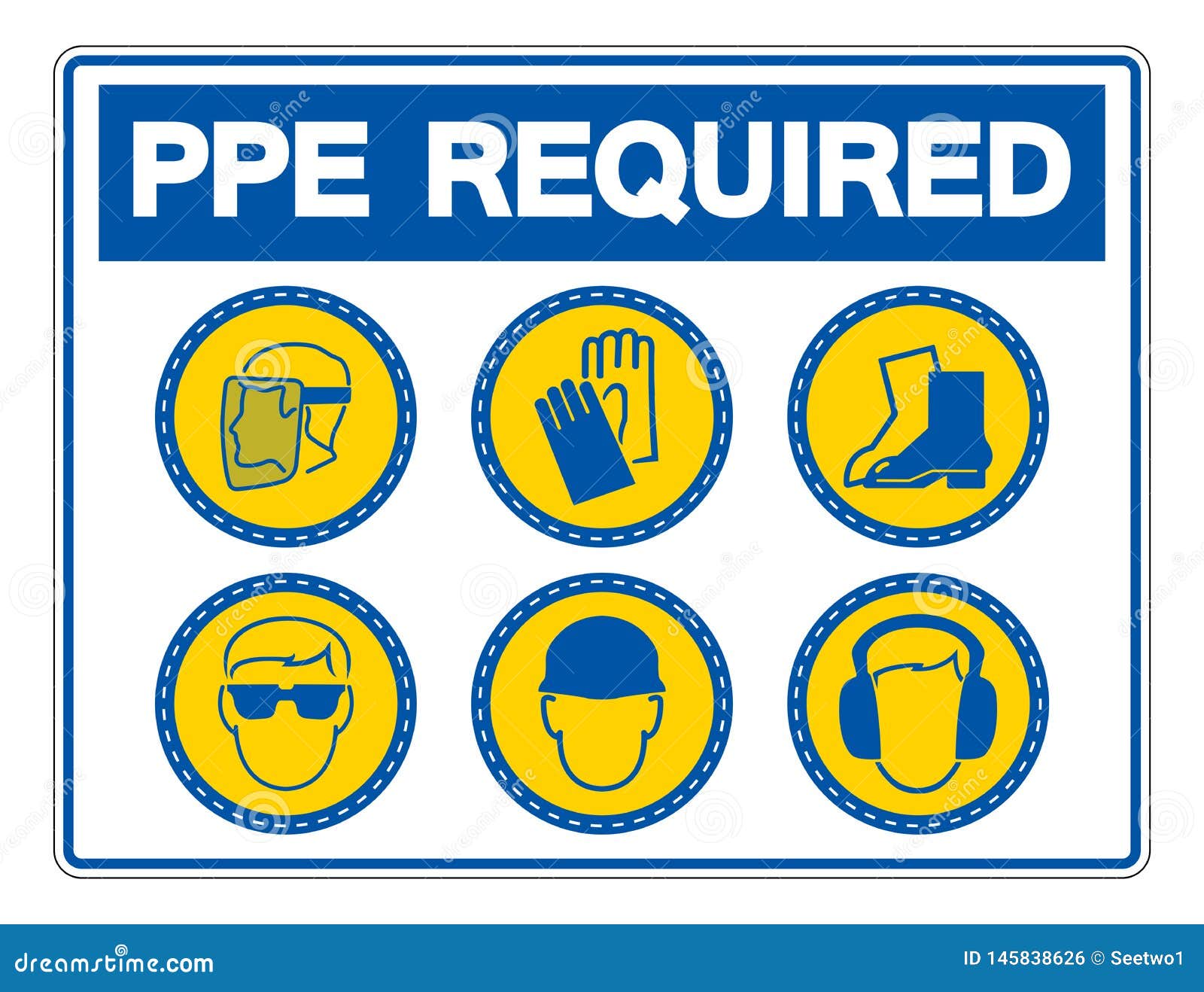 Required Personal Protective Equipment (PPE) Symbol,Safety Icon,Vector ... Required Personal Protective Equipment (PPE) Symbol,Safety Icon,Vector ...