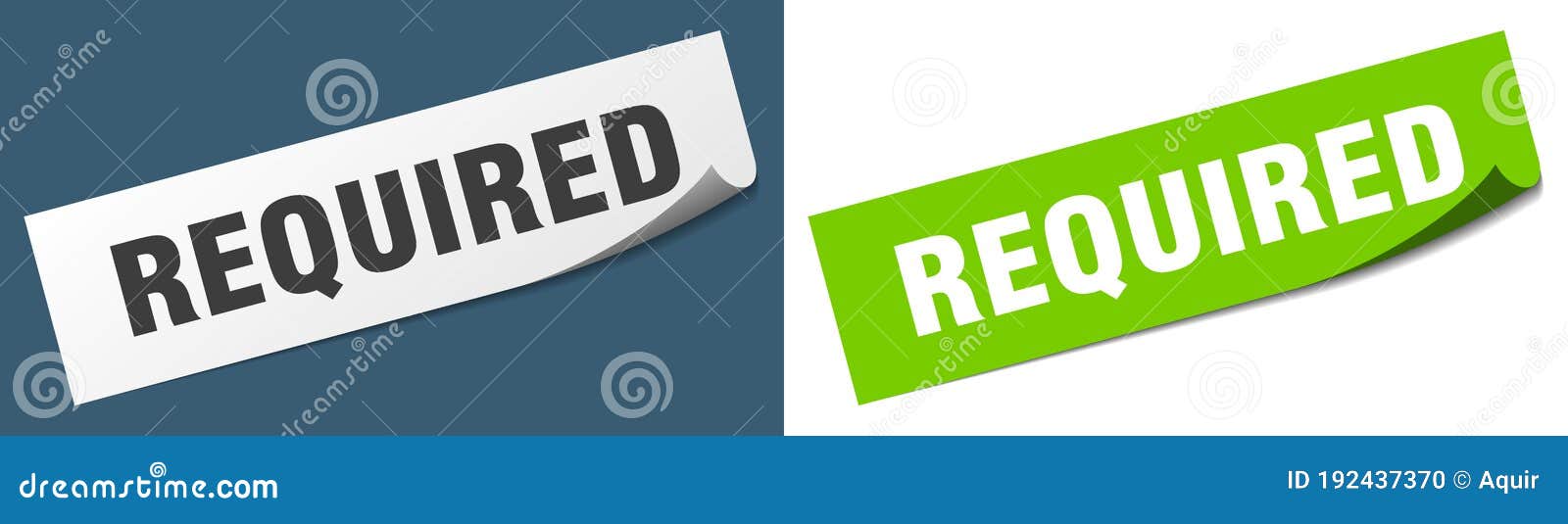 Required Sticker. Required Sign Set Stock Vector - Illustration of ...
