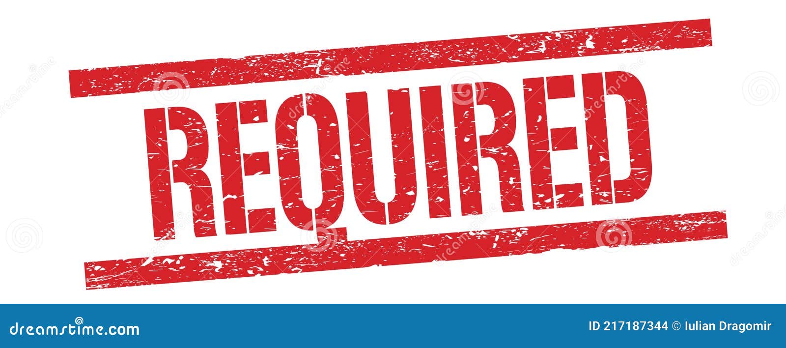 REQUIRED Text on Red Vintage Lines Stamp Stock Illustration ...