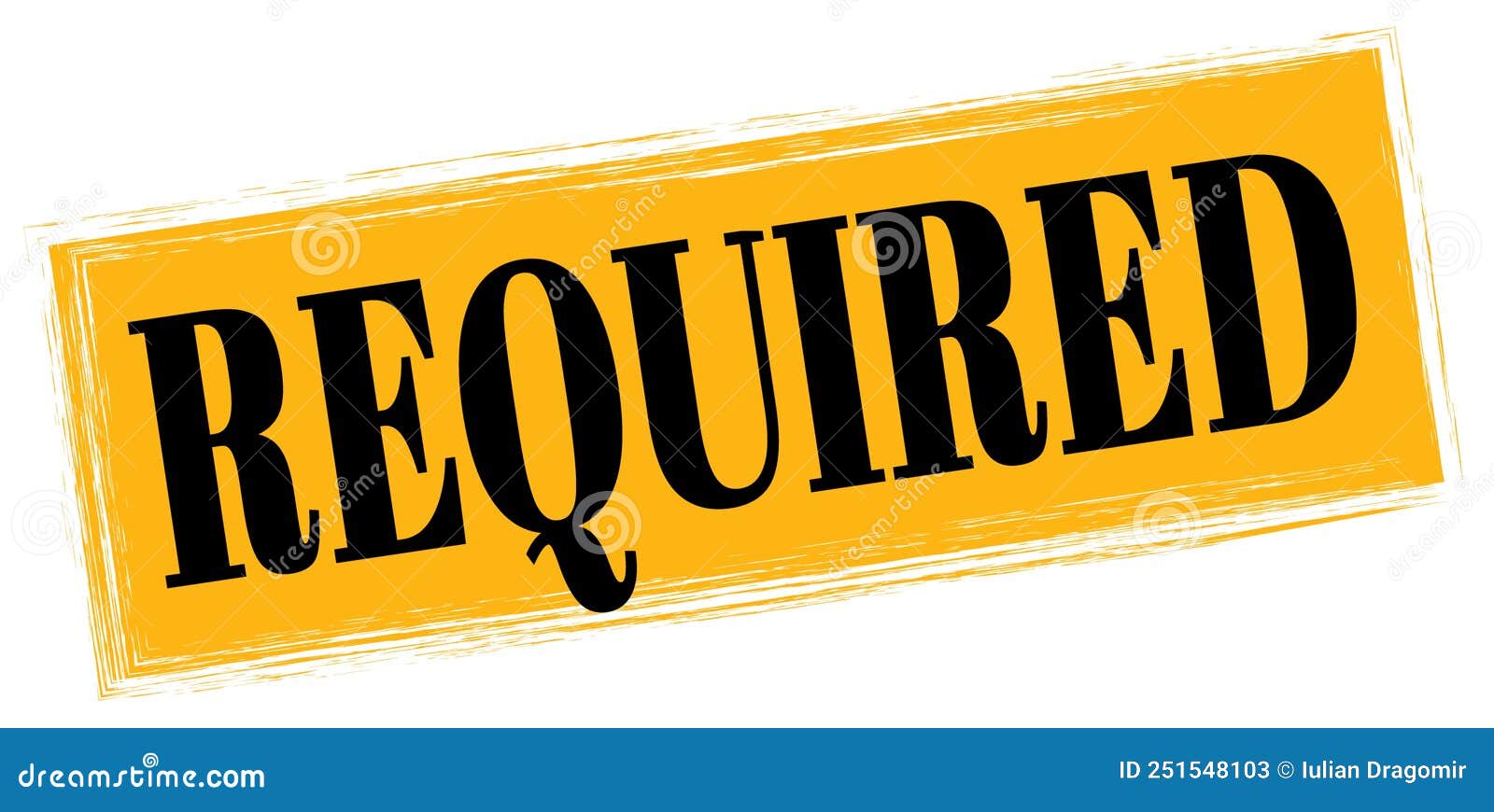 REQUIRED Text Written on Orange-black Stamp Sign Stock Illustration ...