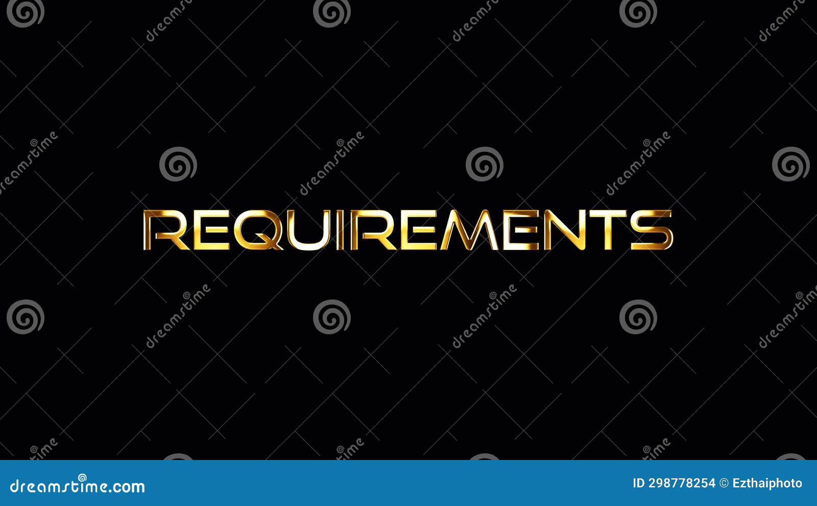 Requirements Gold Text Shine Loop on Black Abstract Background Stock ...