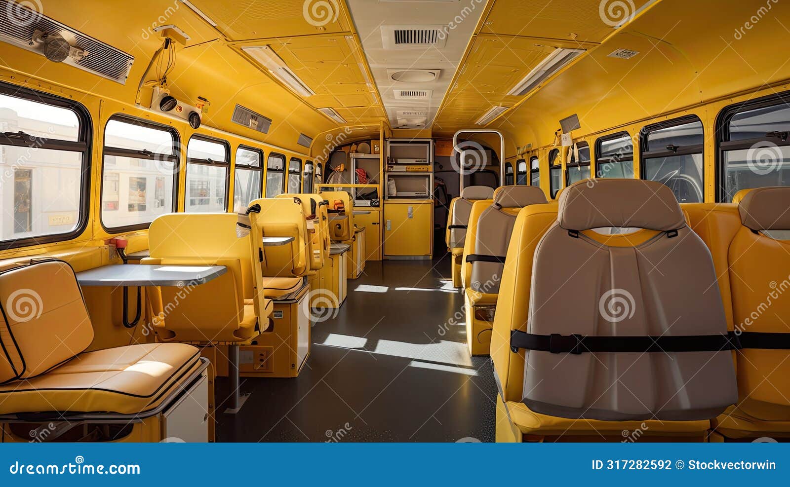 Requirements School Bus Interior Stock Illustration - Illustration of accommodating, walls ...