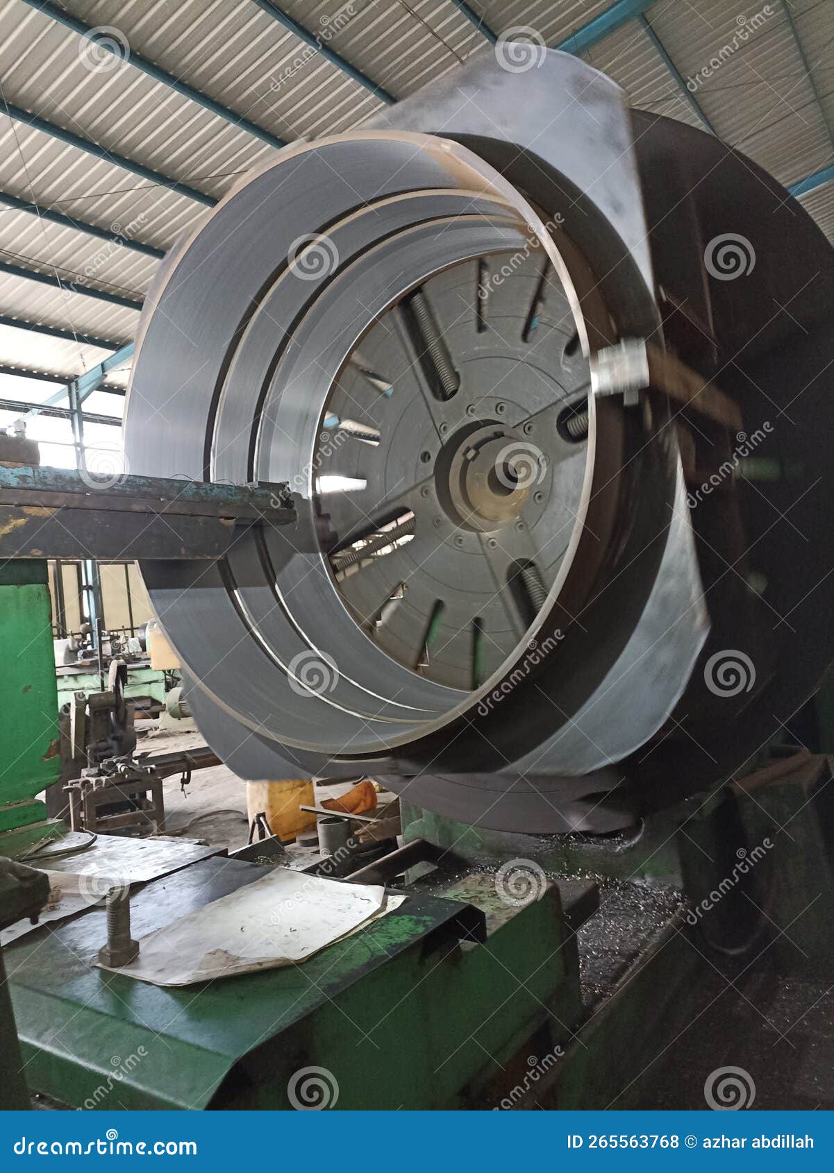 Requires High Precision when Working on Big Lathe Stock Photo - Image ...