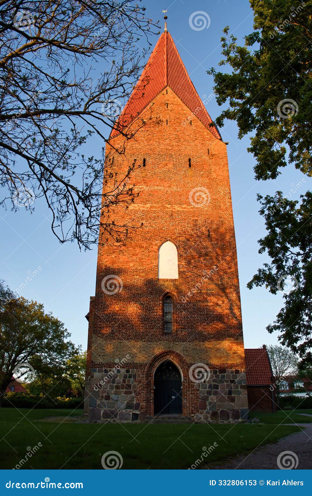 Sun Shining on Tower of Church in Rerik Stock Image - Image of ...