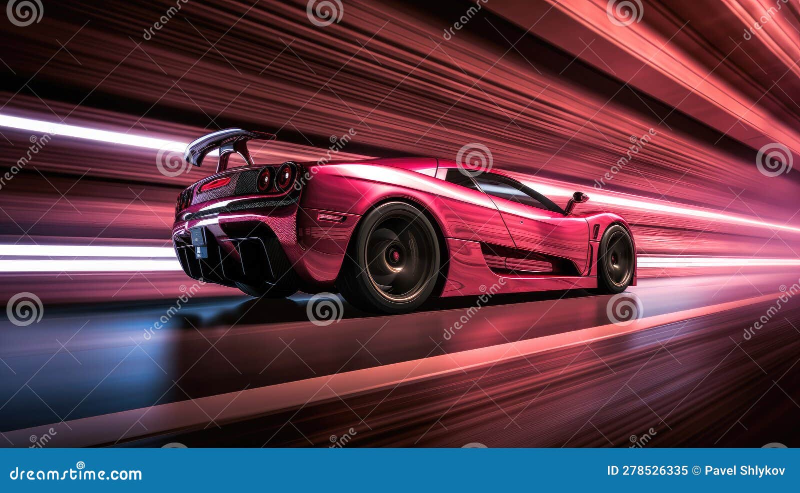 Res Hypercar Moves at High Speed in a Tunnel Stock Illustration ...