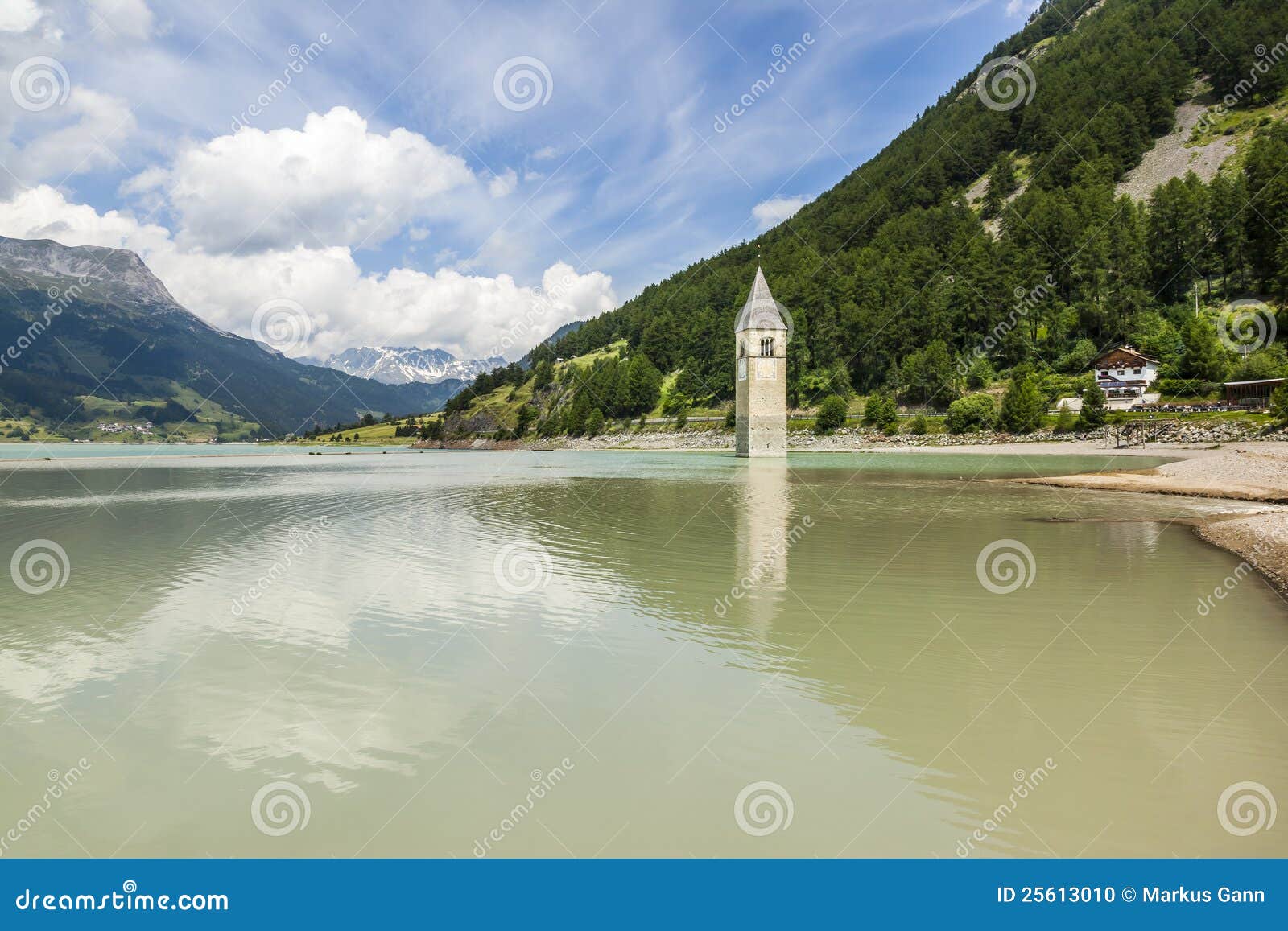 Reschensee stock photo. Image of resia, mountains, tyrol - 25613010
