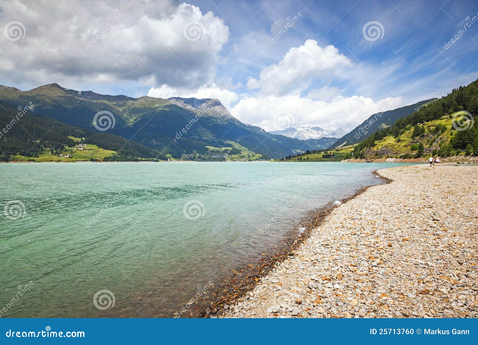 Reschensee stock photo. Image of adige, clouds, mountain - 25713760