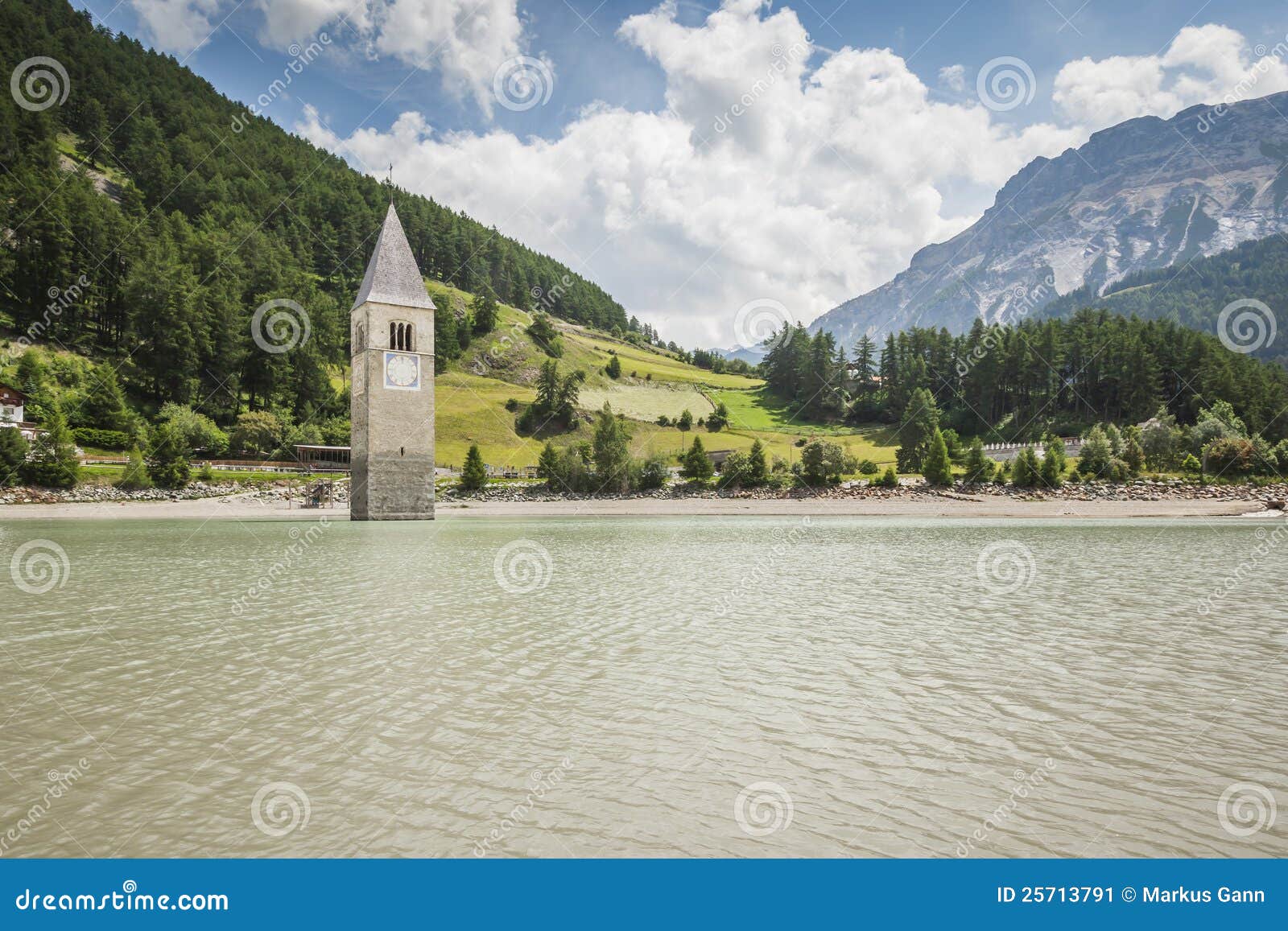Reschensee stock image. Image of flood, resia, europe - 25713791