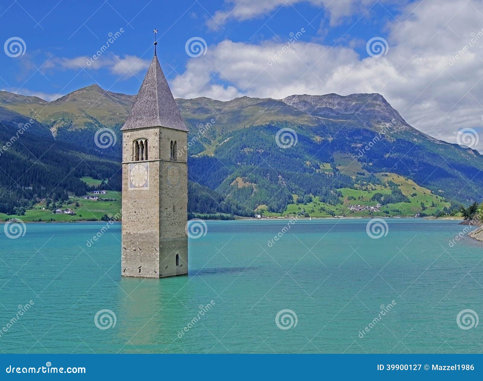 Reschensee stock image. Image of deep, mountains, vinschgau - 39900127