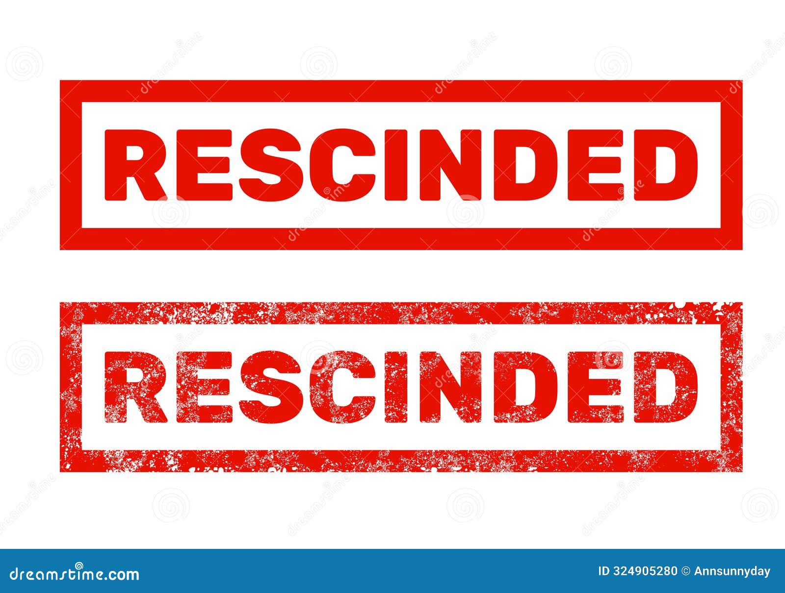 Rescinded Shabby Stamp, Annulment or Cancellation Red Mark Stock ...