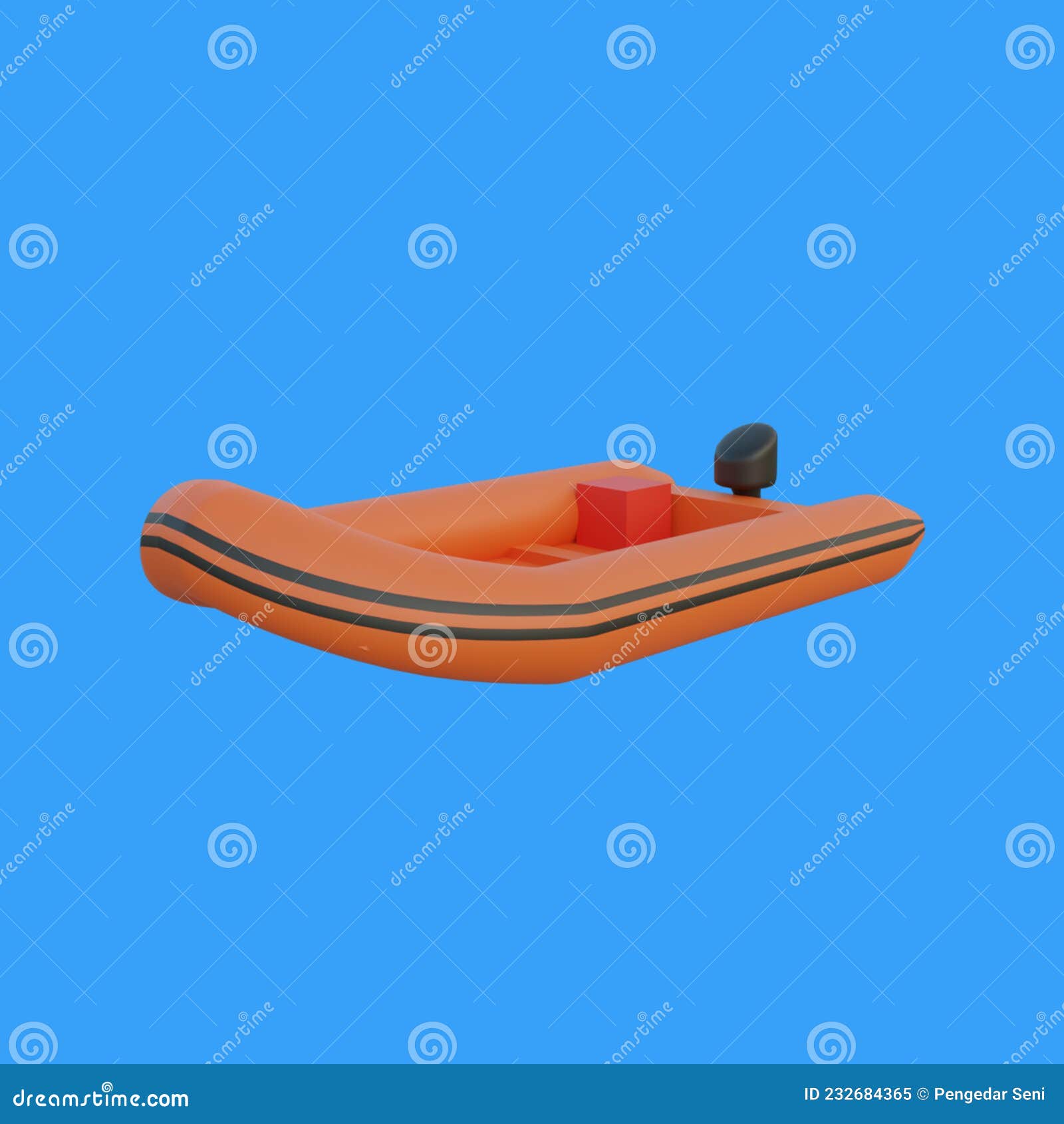 Rescue Boat Front Look 3d Object Stock Illustration - Illustration of ...