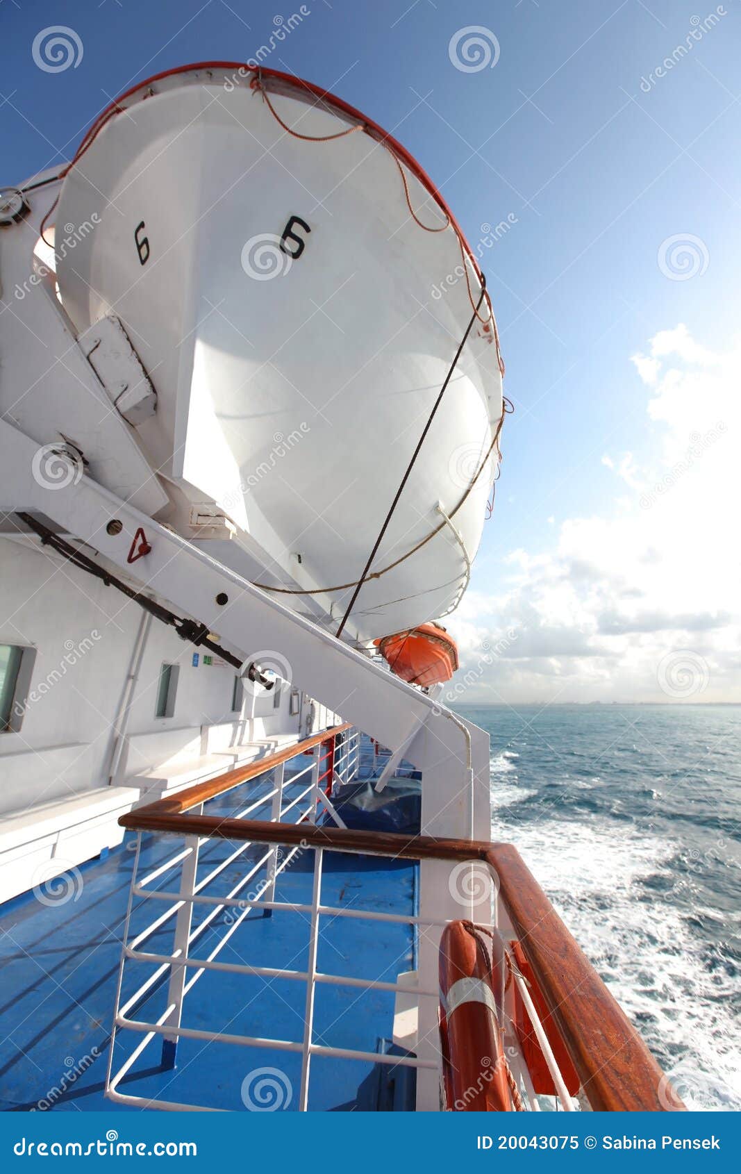 Rescue Boat Hoisted Up on a Ferry Stock Image - Image of cruise, seaway ...