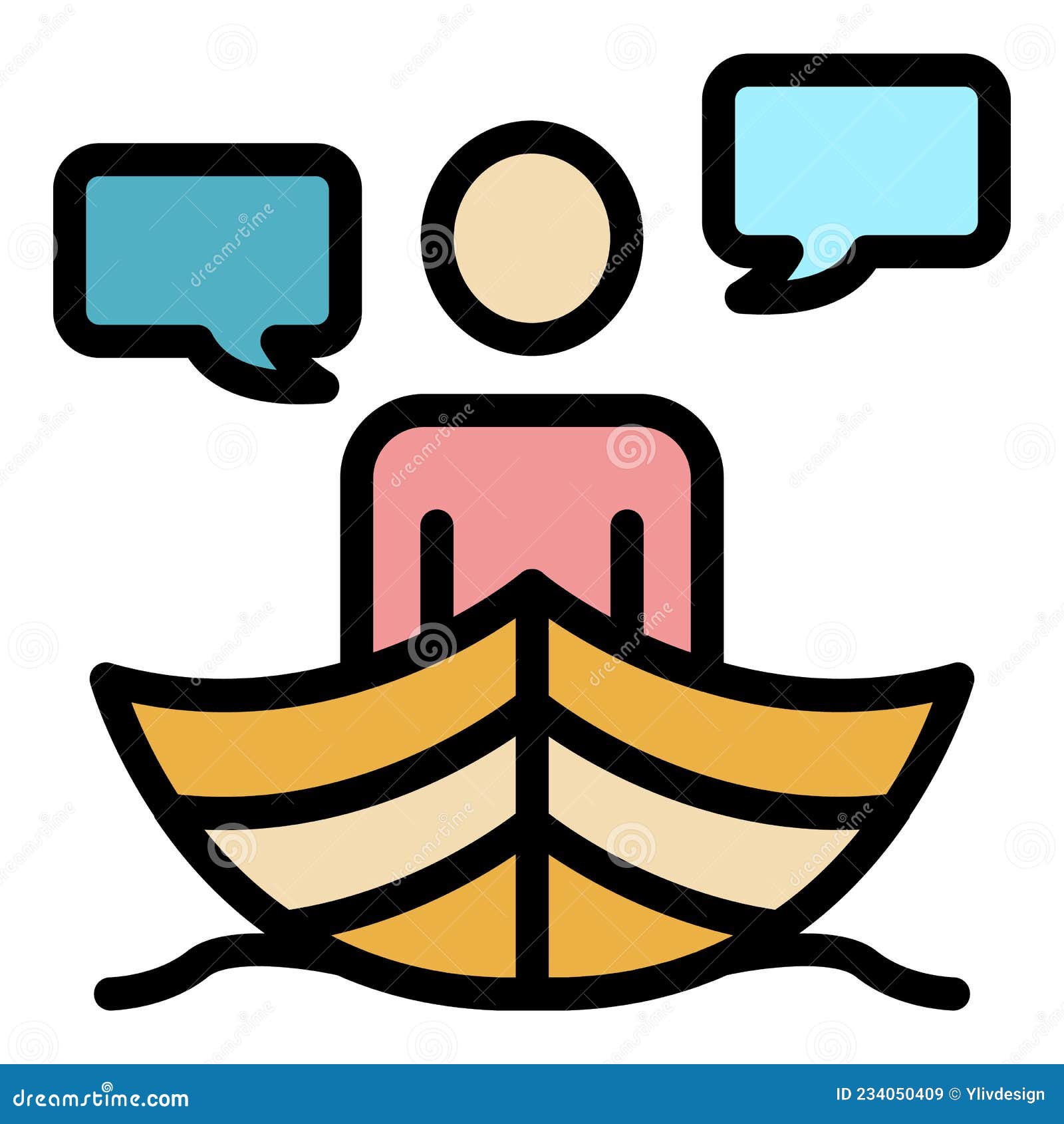 Rescue Boat Icon Color Outline Vector Stock Vector - Illustration of ...
