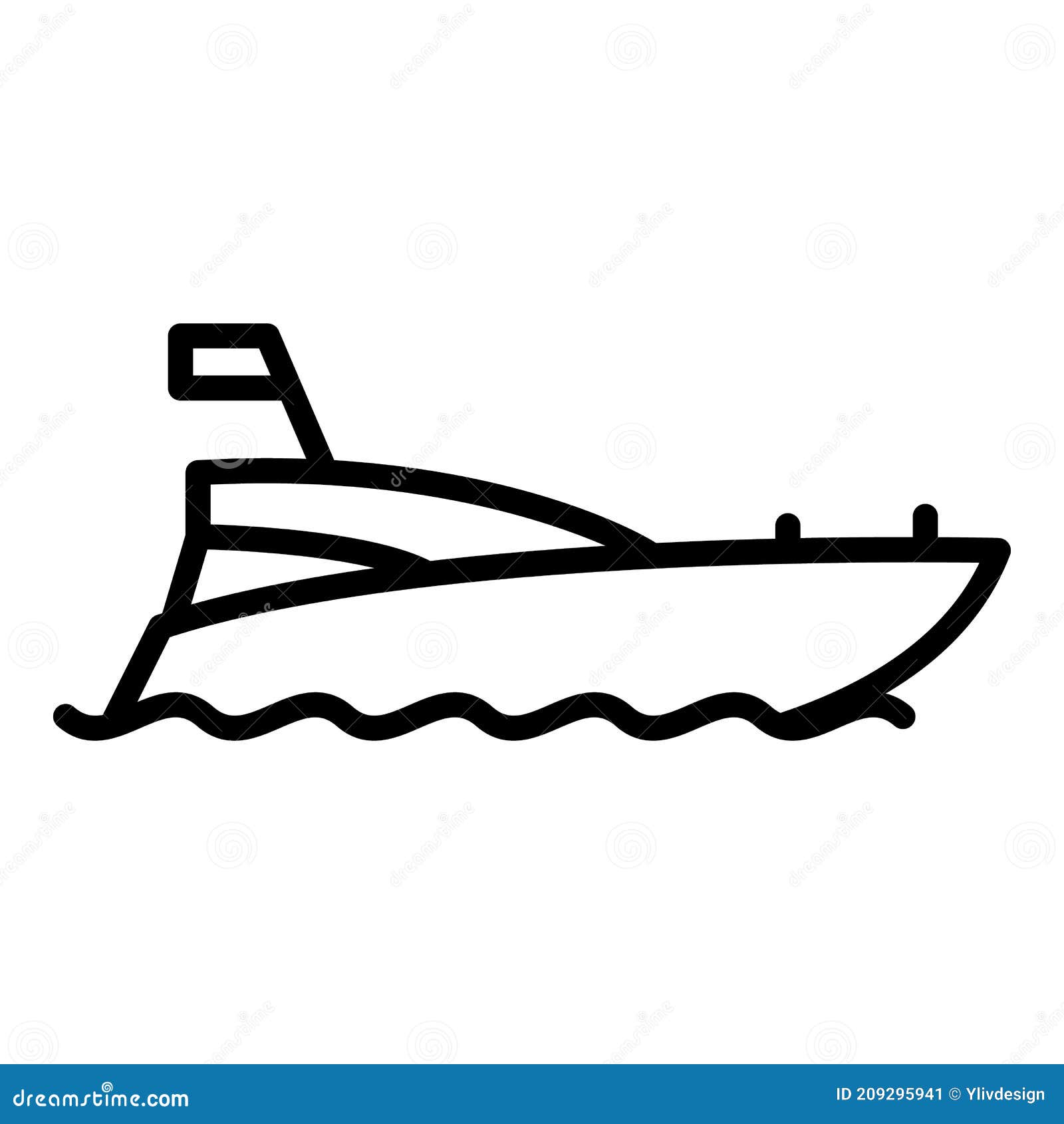 Rescue Boat Icon, Outline Style Stock Vector - Illustration of summer ...