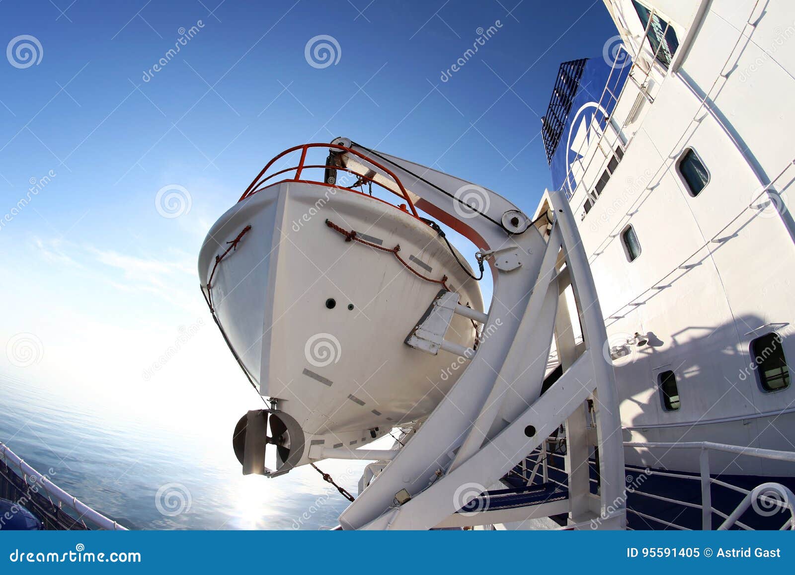 Rescue Boat on a Passenger Ship Stock Image - Image of importantly ...