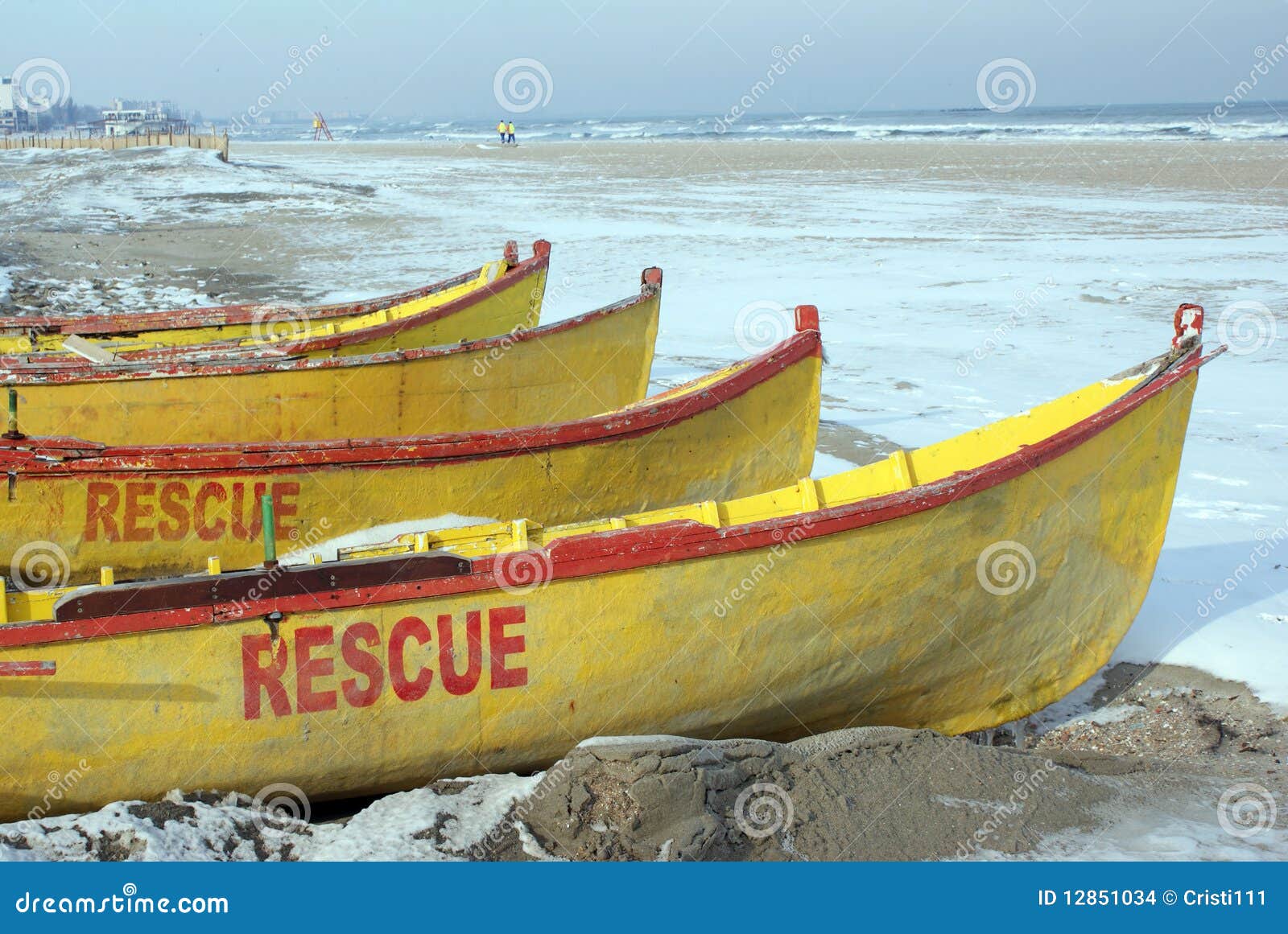 Rescue Boats On Frozen Beach Stock Photo | CartoonDealer.com #12851034