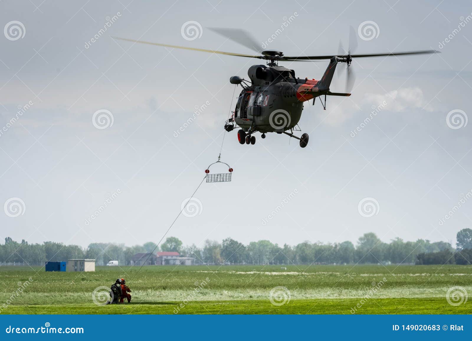 Rescue Exercises Using a Helicopter Editorial Stock Photo - Image of ...