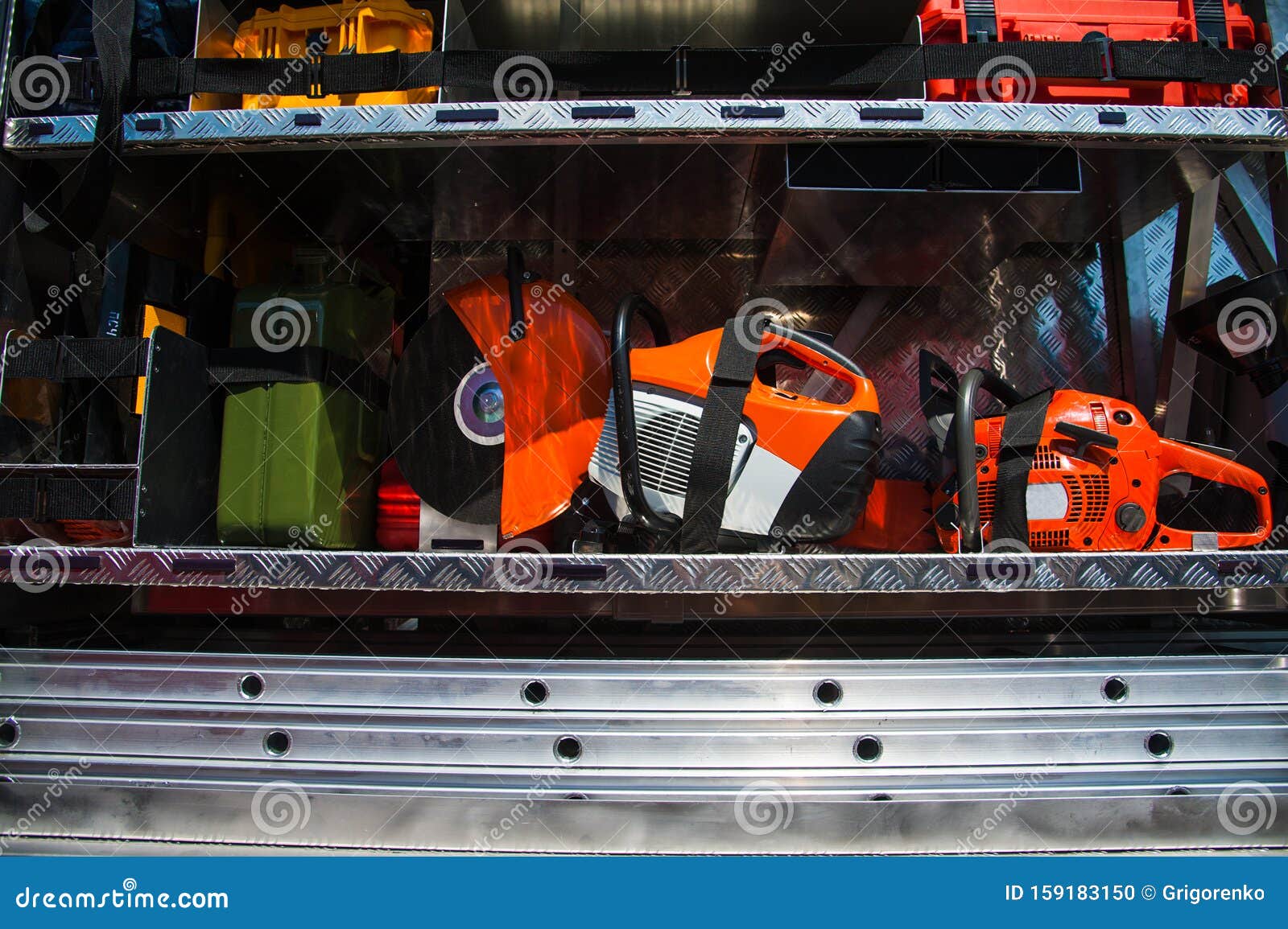 Rescue Fire Truck Equipment Stock Photo - Image of accident, service ...