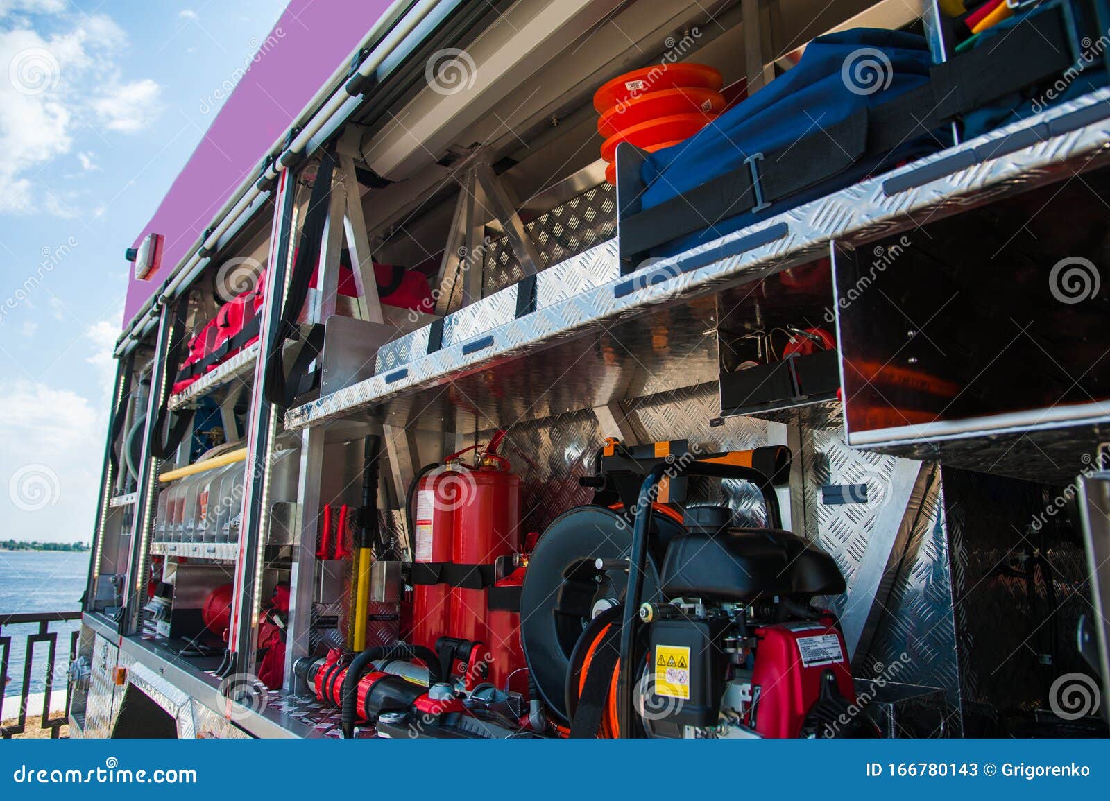 Rescue Fire Truck Equipment Stock Image - Image of security, fire ...