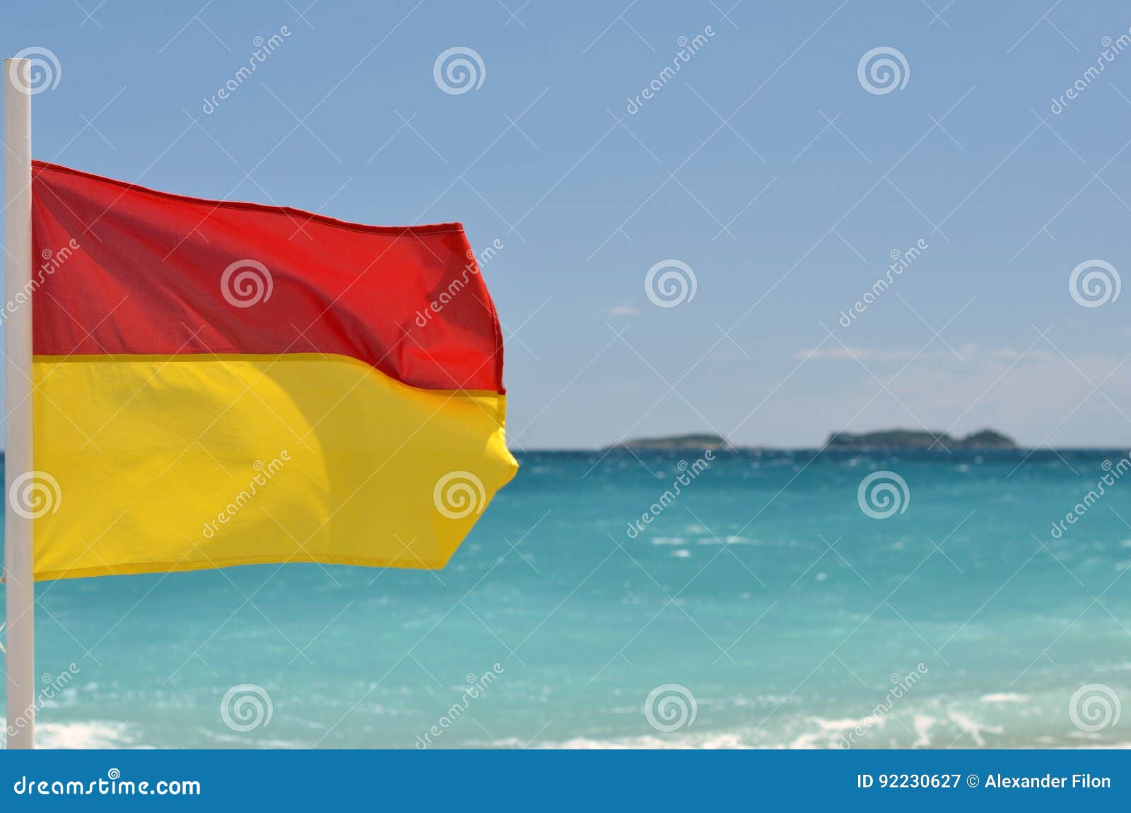 Rescue flag on beach stock image. Image of flag, holiday - 92230627