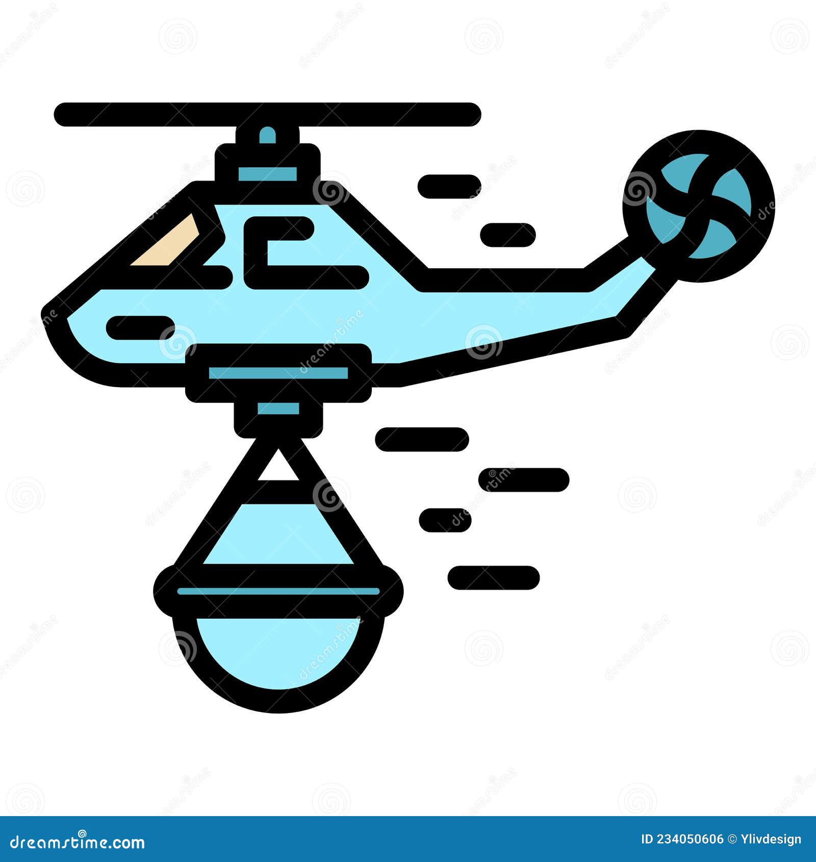 Rescue Helicopter Icon Color Outline Vector Stock Vector - Illustration ...