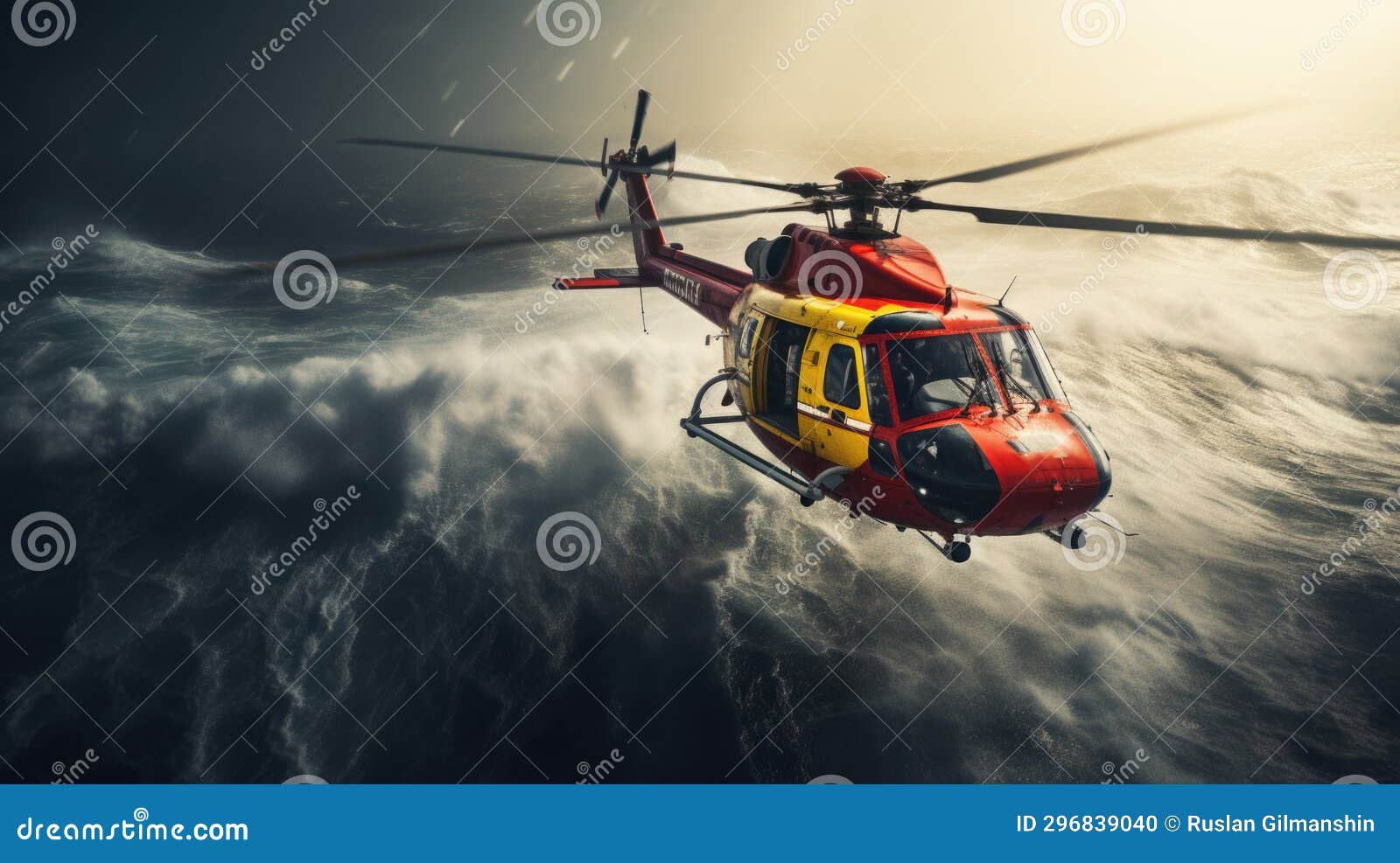 Rescue Helicopter in Mission Sea Rescue Stock Photo - Image of safety ...