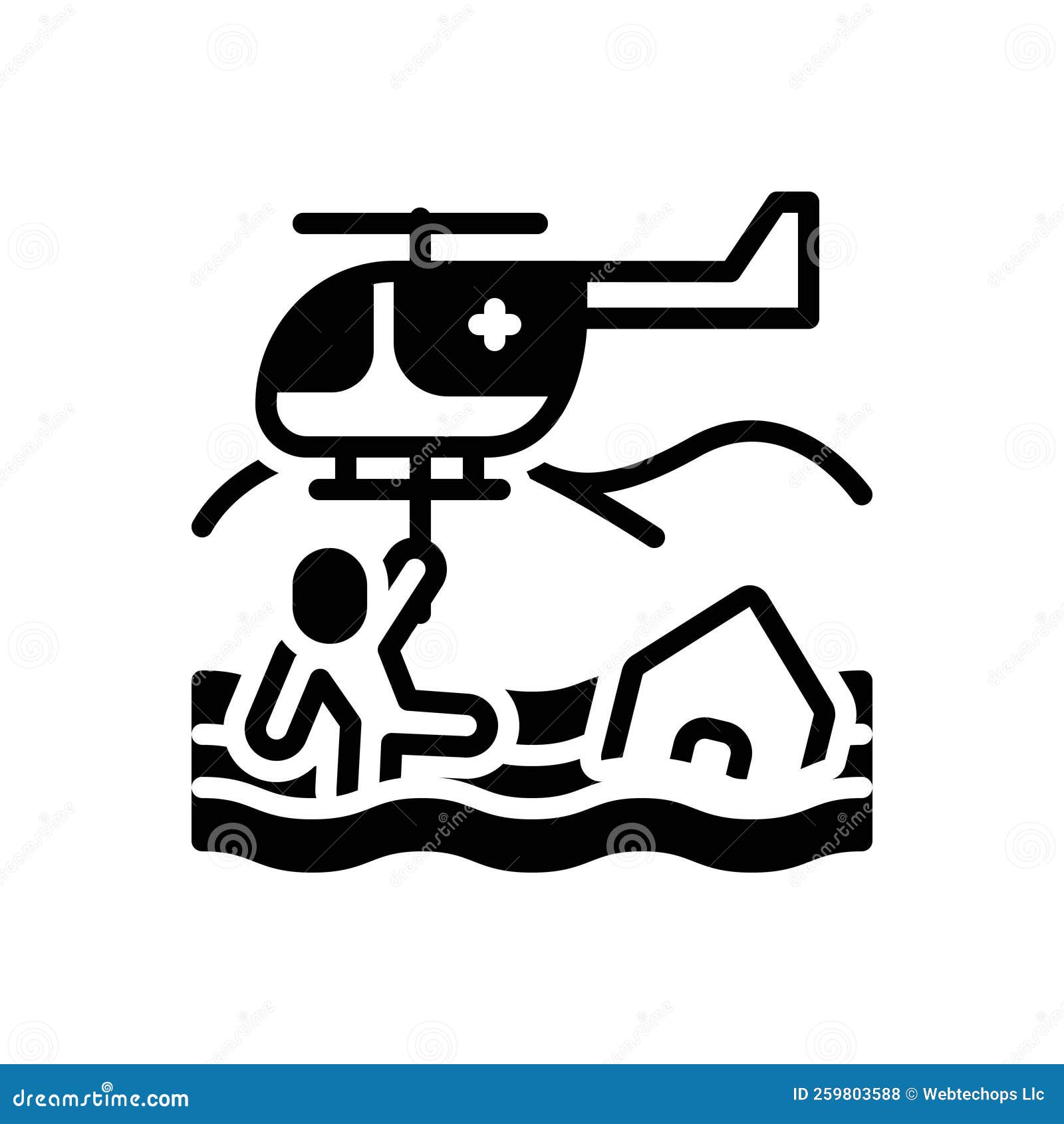 Black Solid Icon for Rescue, Save and Emergency Stock Illustration ...