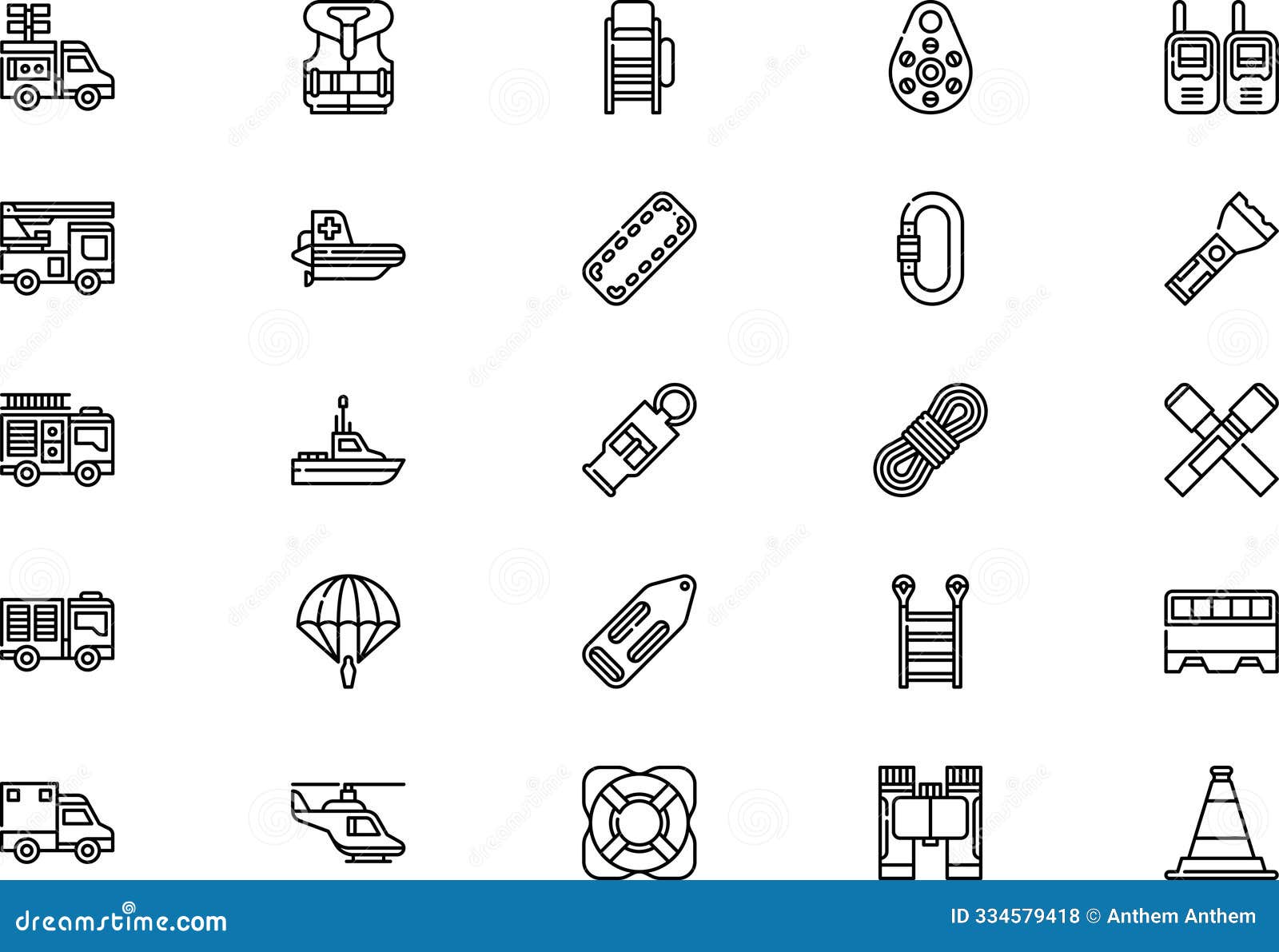 Rescue Icons Collection is a Vector Illustration with Editable Stroke ...