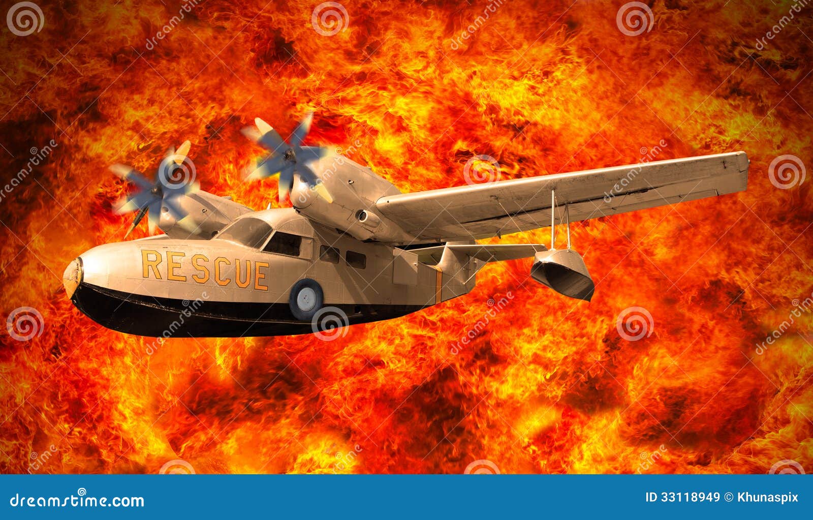 Rescue Plane Flying Over Fire Burning Stock Image - Image of flammable ...