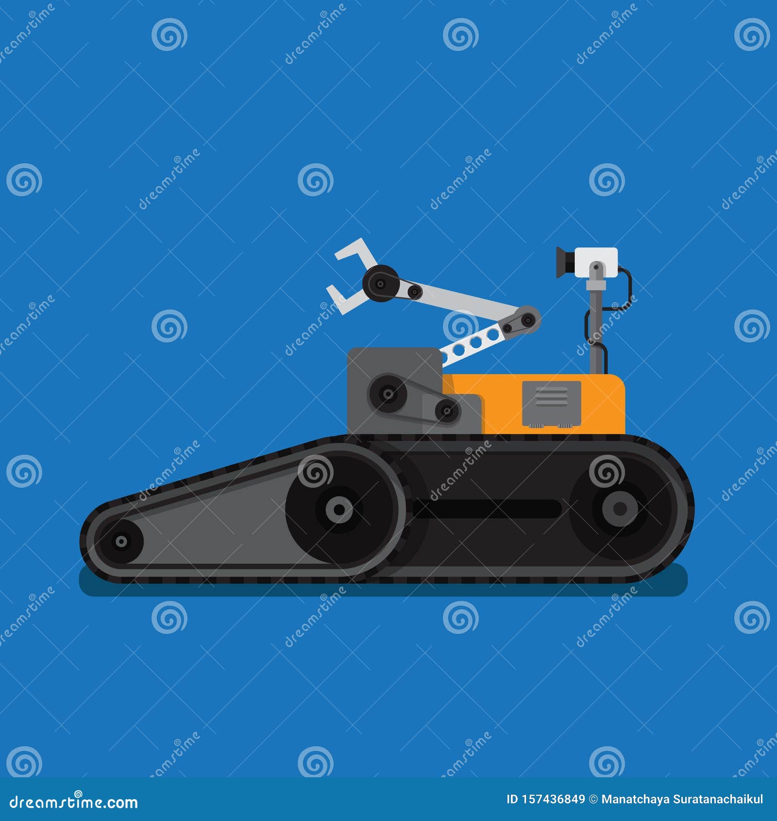 Rescue robot. stock illustration. Illustration of fire - 157436849