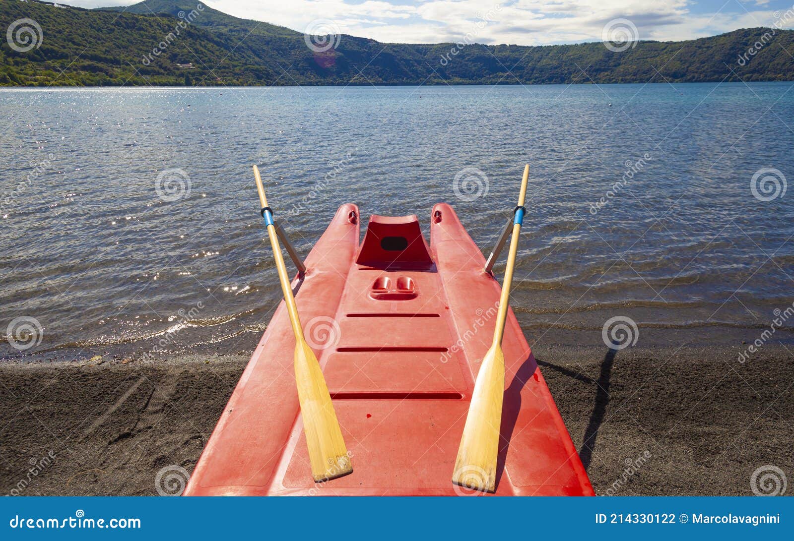 Rescue Rowing Boat on Lake Shoreline Stock Photo - Image of people ...