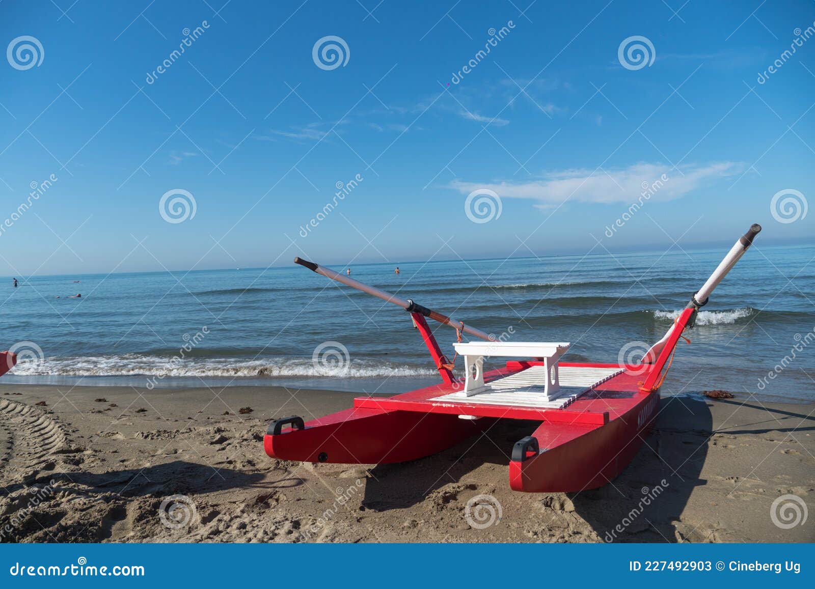 Rescue rowing catamaran stock image. Image of safeness - 227492903