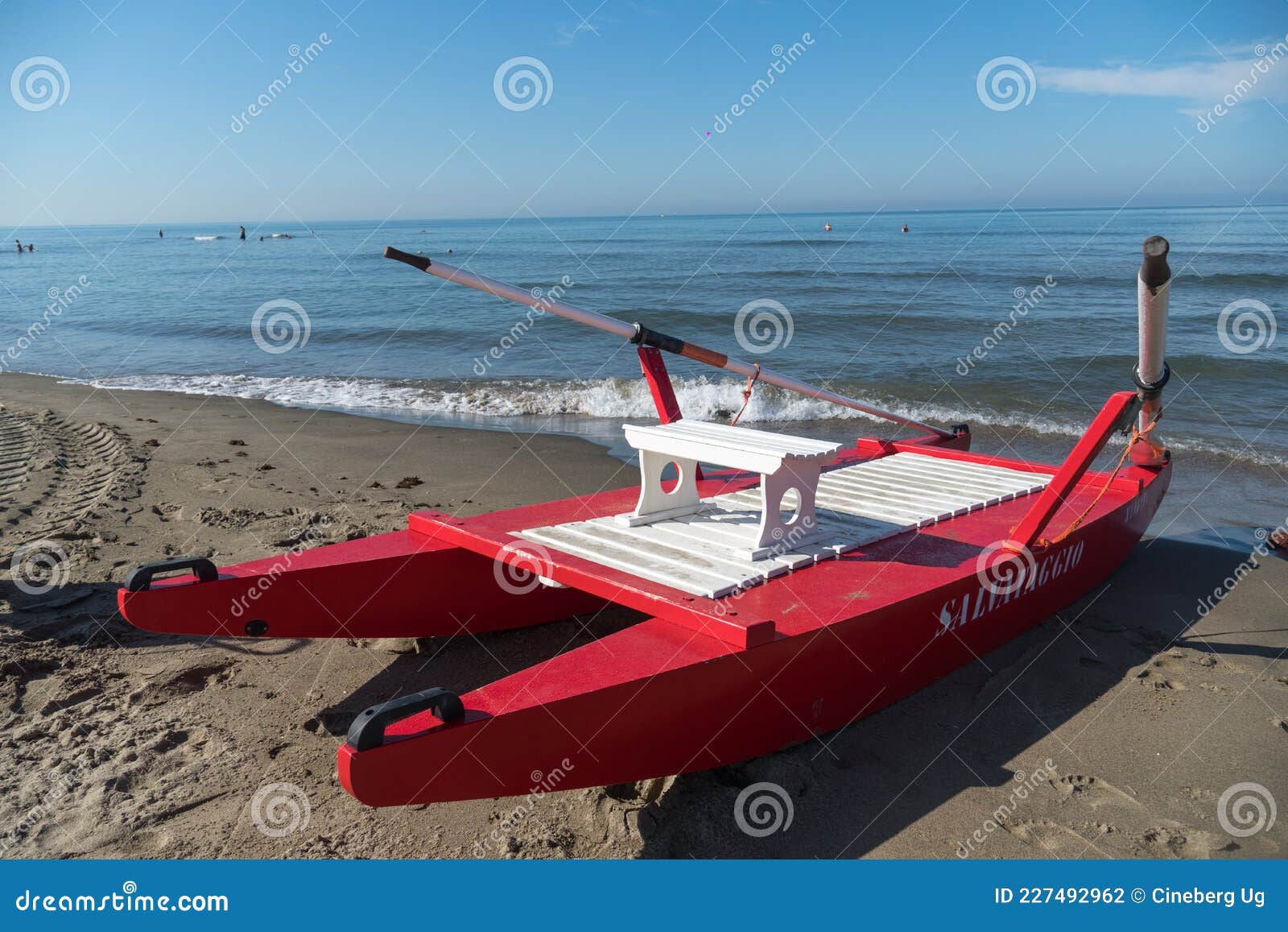 Rescue rowing catamaran stock photo. Image of rescue - 227492962