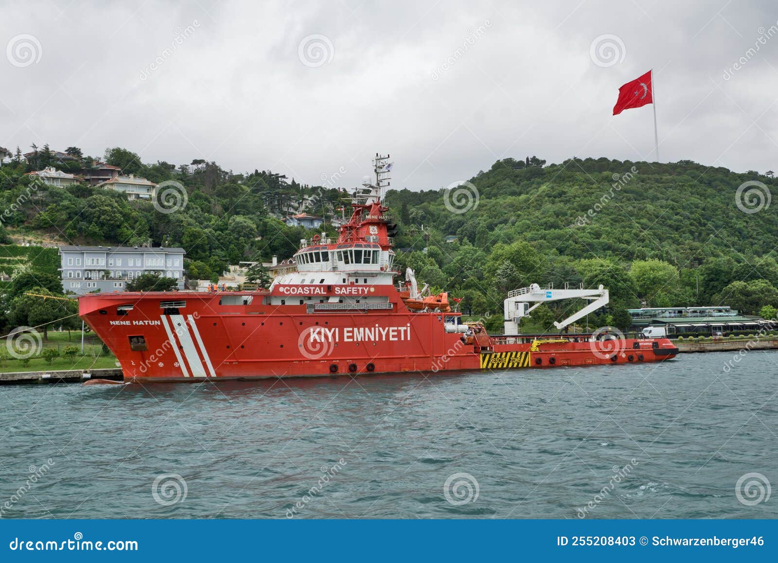 Rescue ship at Bosphorus editorial stock photo. Image of turkey - 255208403