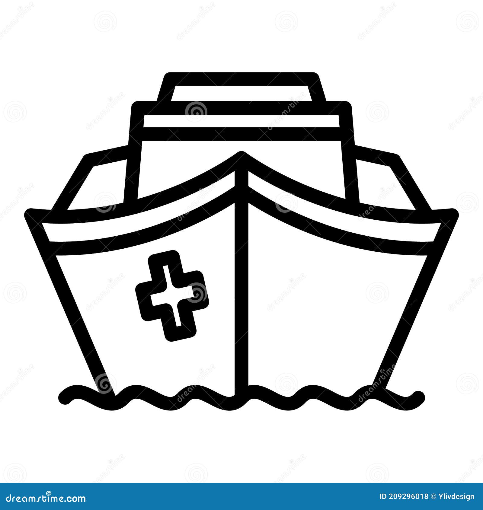Rescue Ship Icon, Outline Style Stock Vector - Illustration of ocean ...