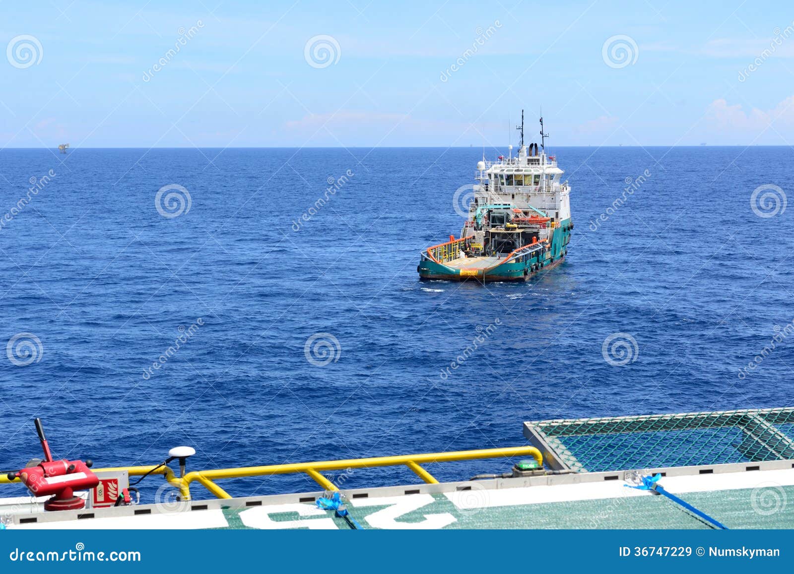The Rescue and Supply Boat for Oil Rig Operation. Stock Image - Image ...