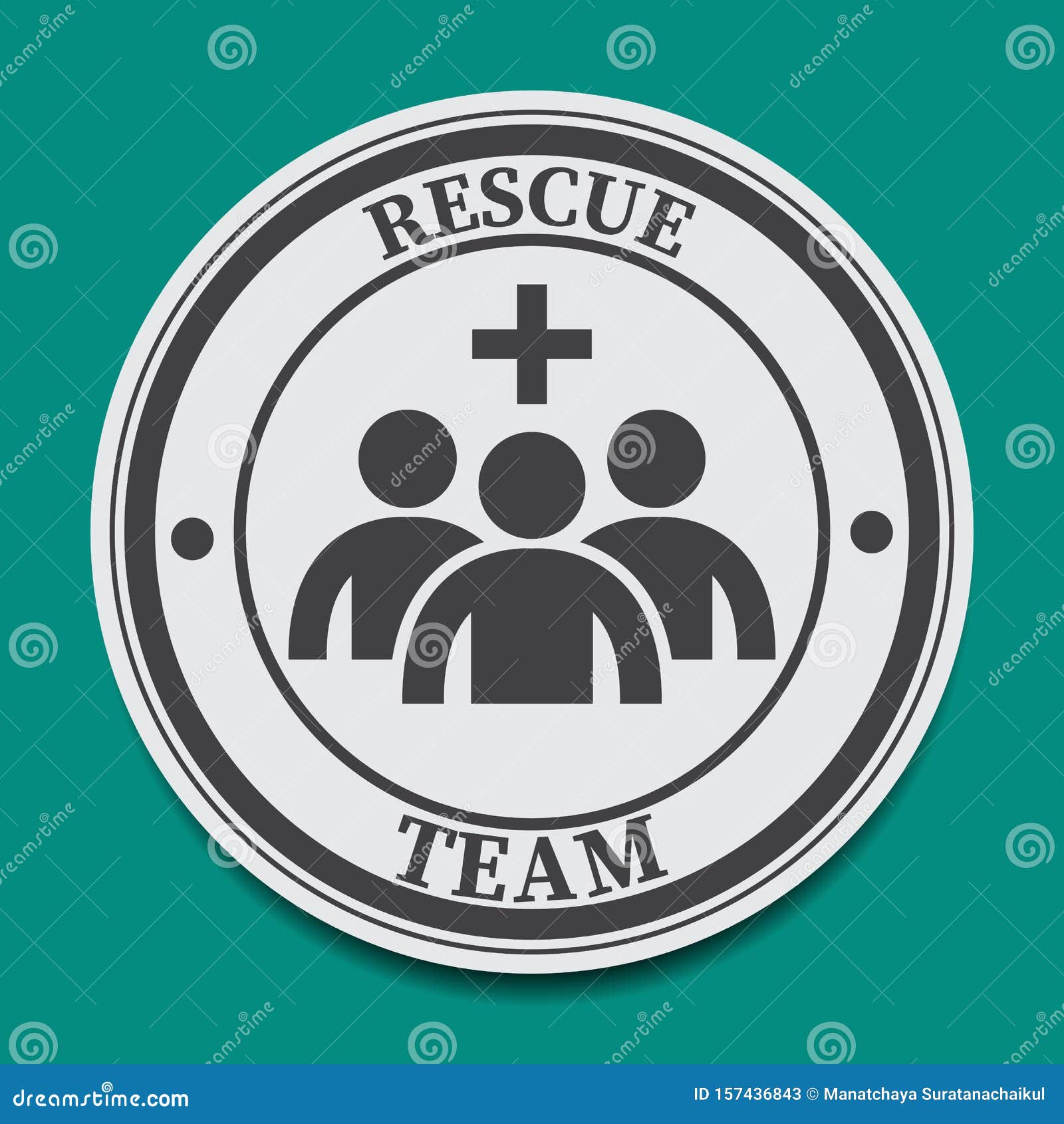Rescue team icon. stock illustration. Illustration of symbol - 157436843