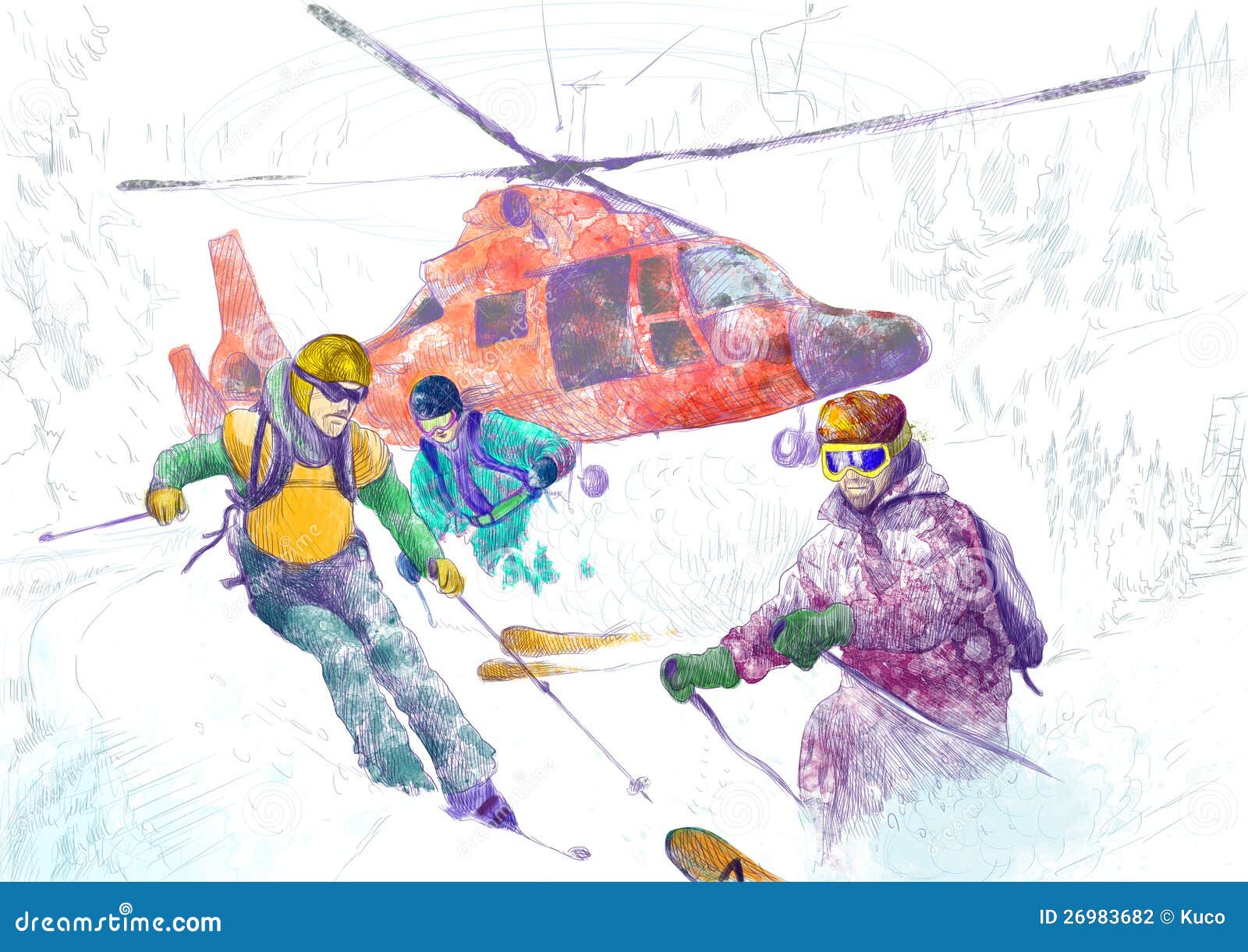 Rescue Team With Rescue Helicopter And Boat Rescue In Mission Rescue At ...