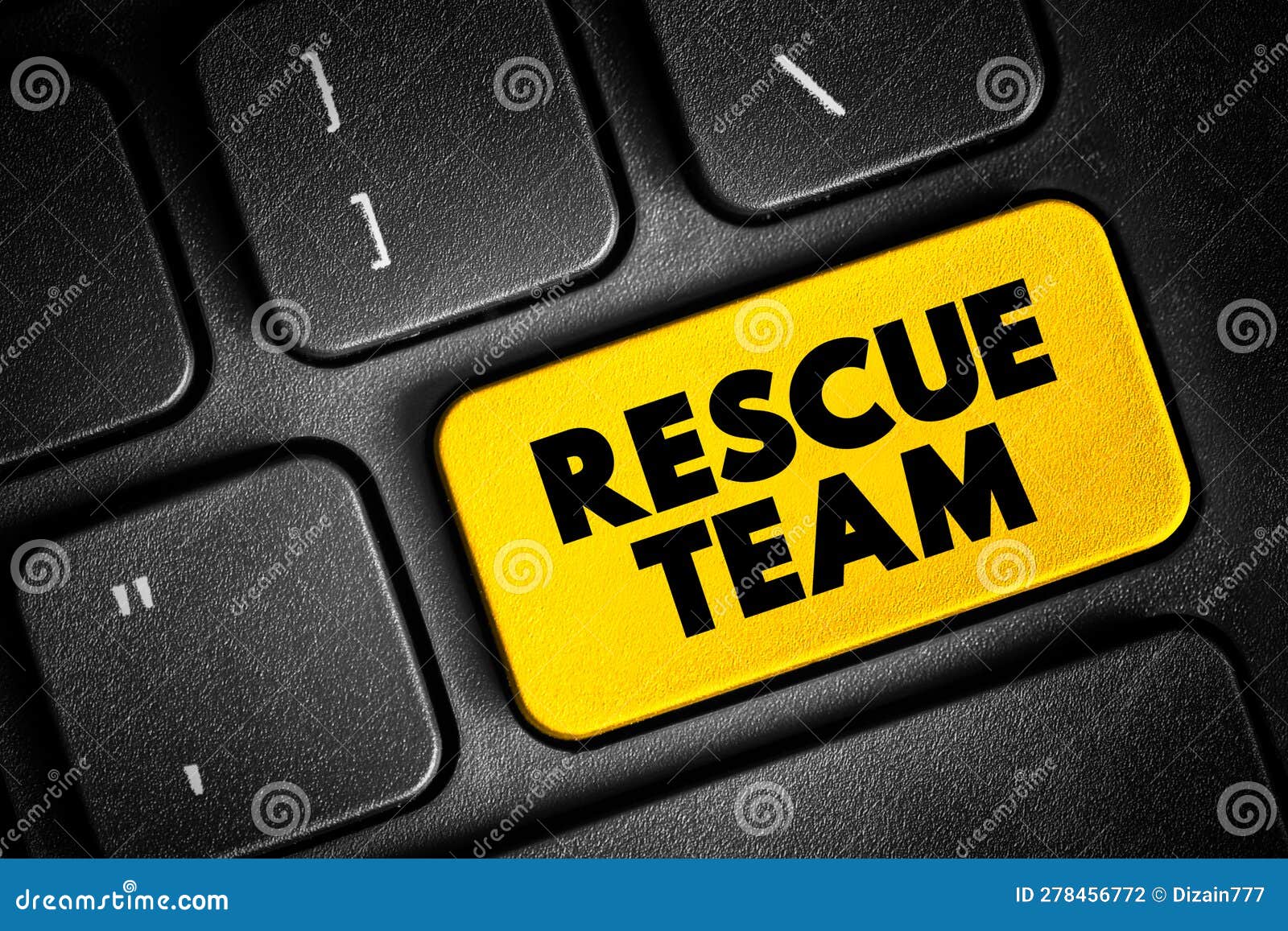 Rescue Team Text Button on Keyboard, Concept Background Stock Photo ...