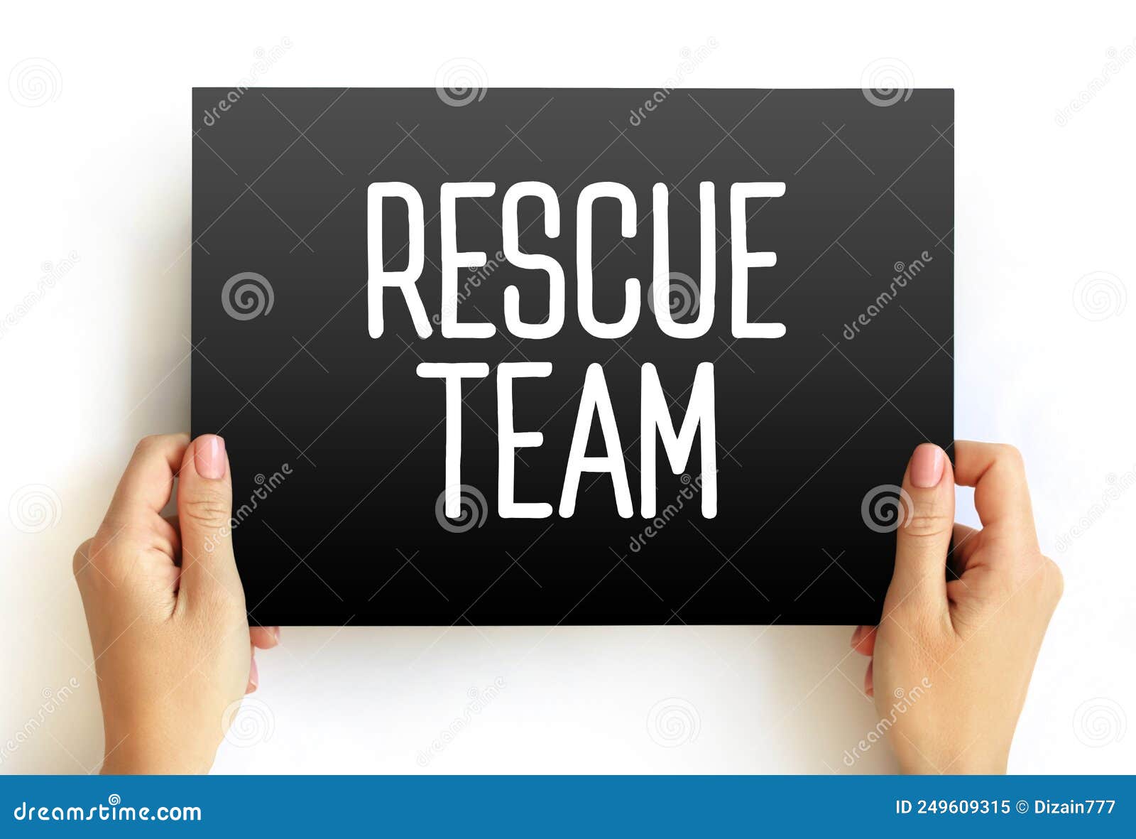 Rescue Team Text Quote on Card, Concept Background Stock Image - Image ...