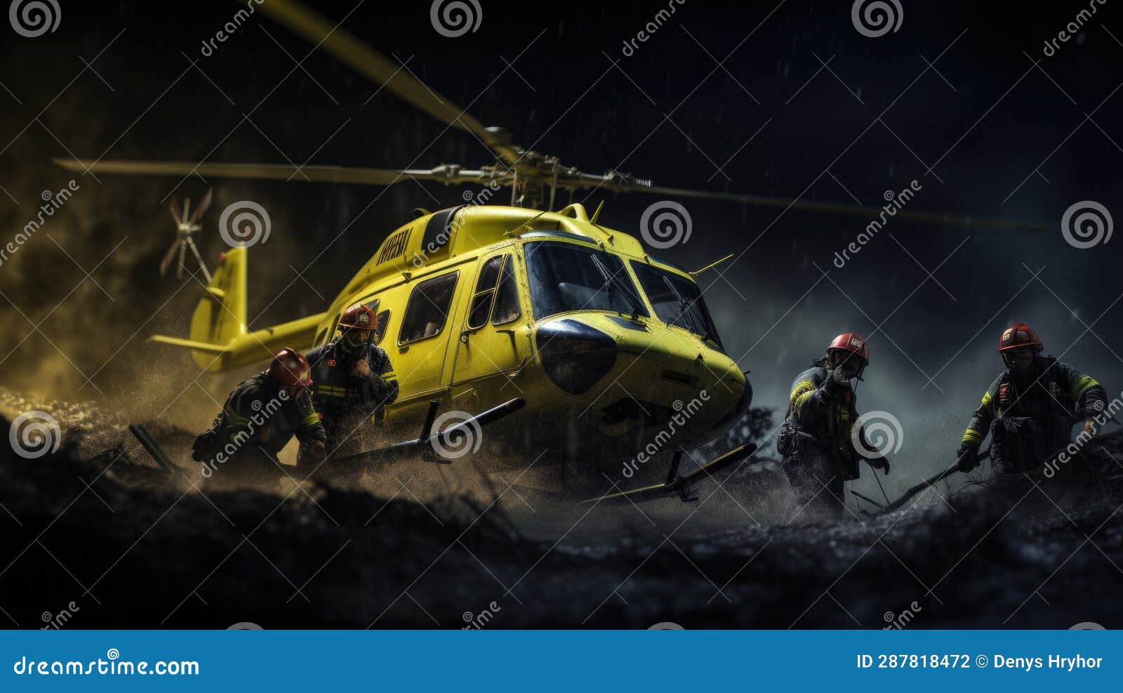 The Rescue Team is Working at the Site of the Man-made Disaster ...