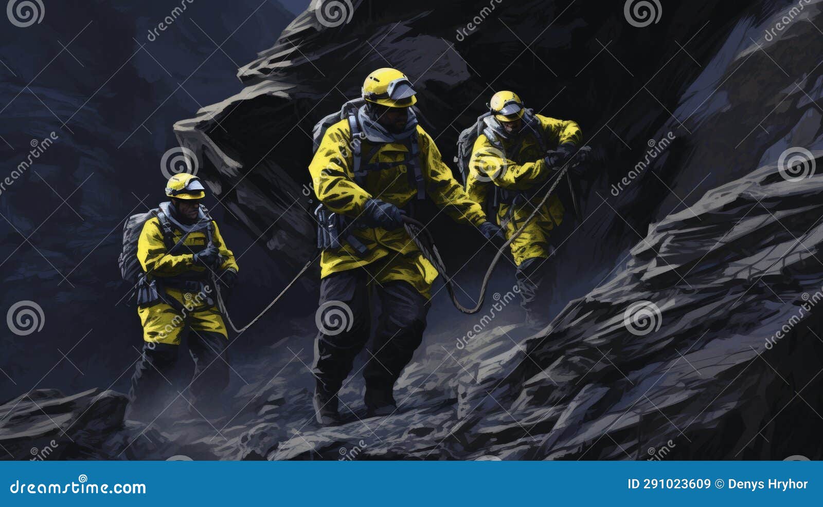 The Rescue Team is Working at the Site of the Man-made Disaster ...