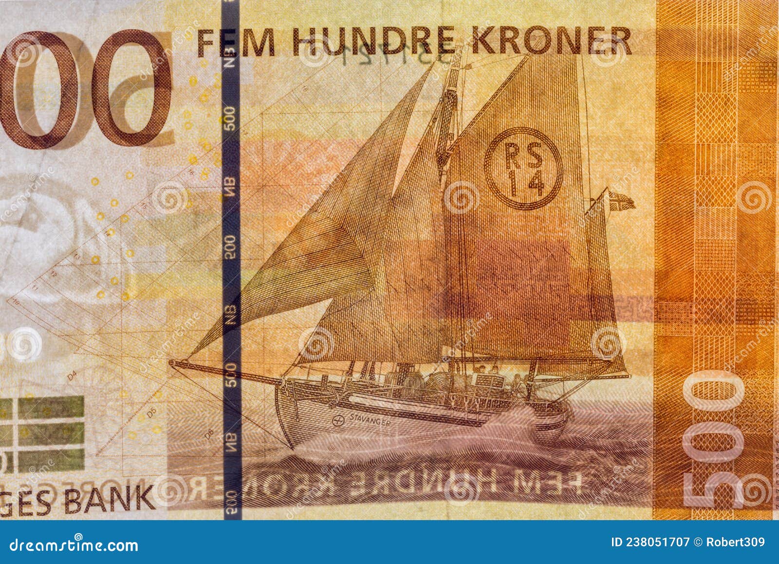 Rescue Vessel RS 14 Stavanger on 500 NOK Banknote Stock Image - Image ...
