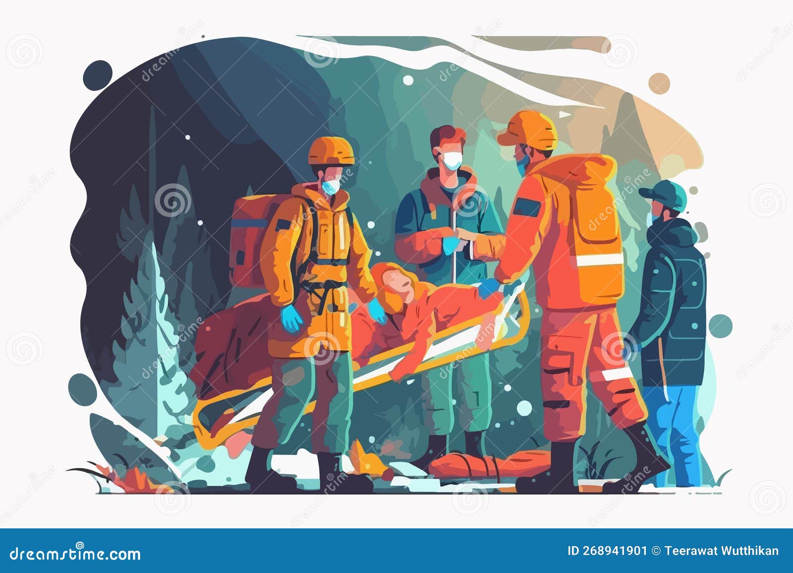 Rescuers are on Their Way To Help the Injured. Stock Vector ...