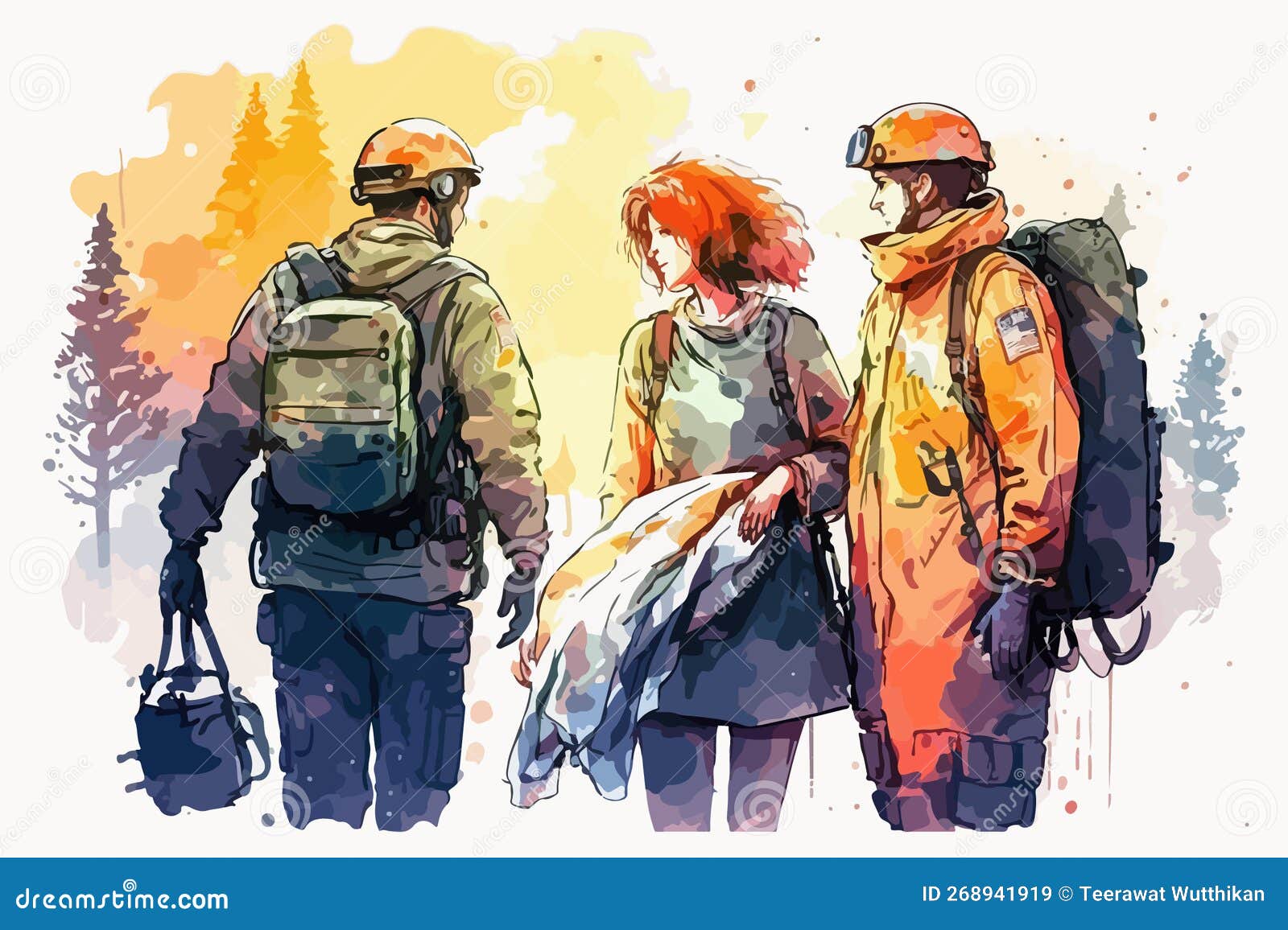 Ambulance Lifeguard in Uniform Assisting First Aid To Injured Person ...