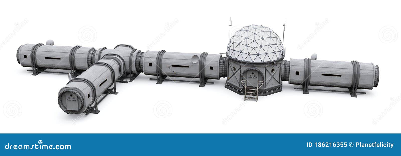 Space Colony Module. Mars Colonization Structure. Flat Vector ...